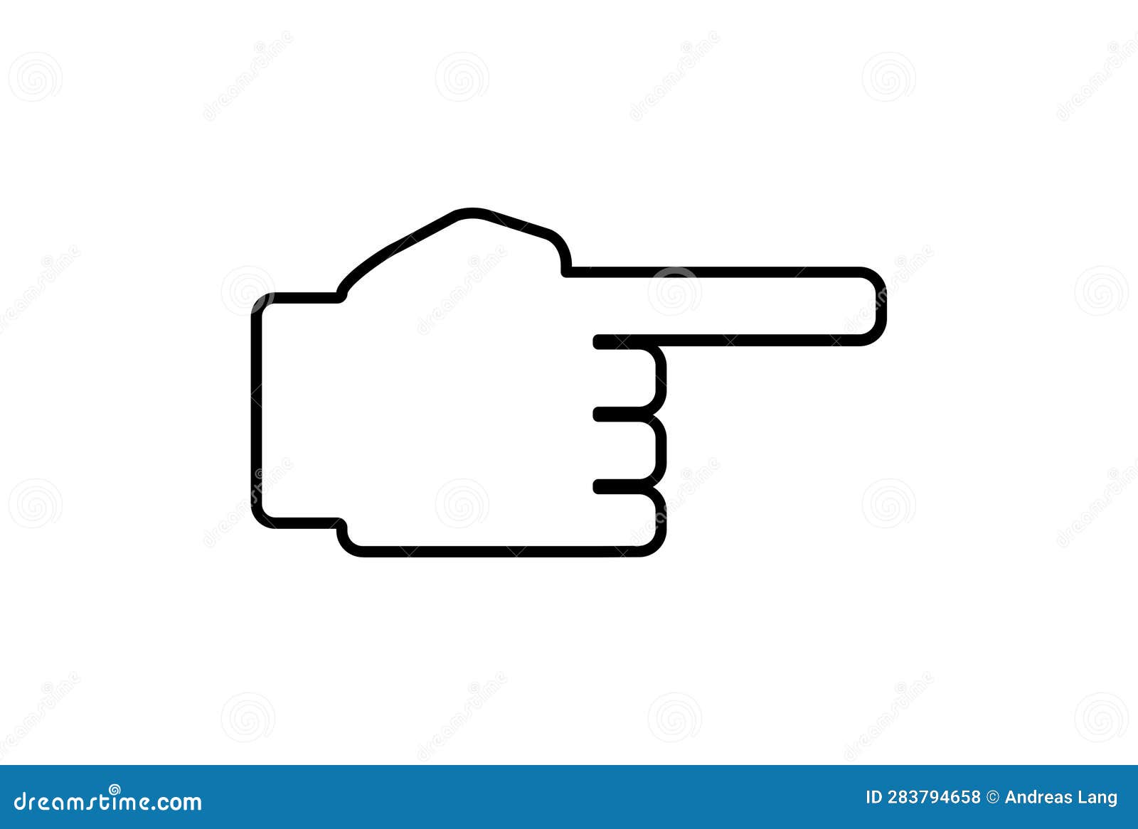 Point Hand Icon Gesture Line Symbol Web App Sign Stock Illustration ...