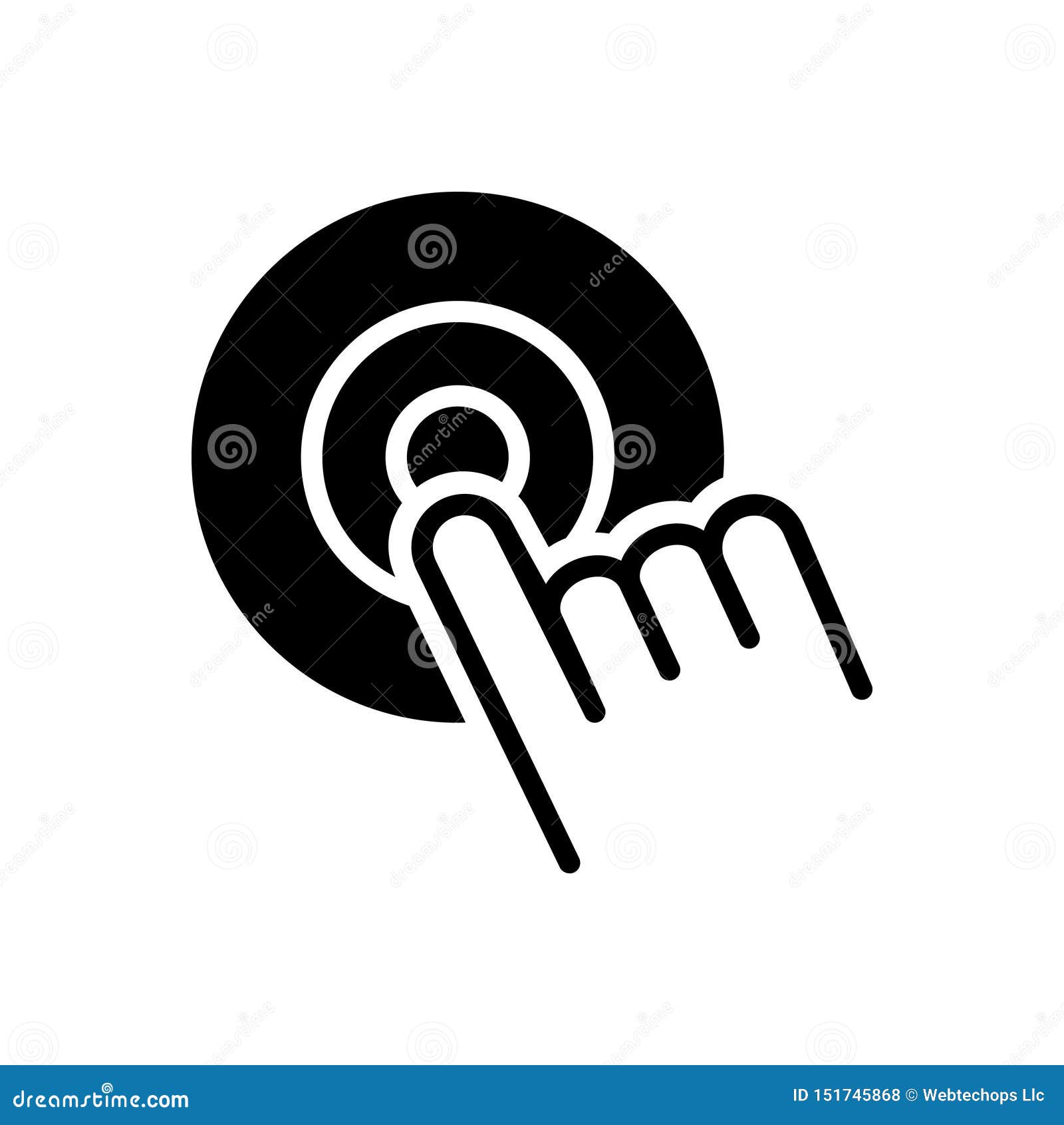 Black Solid Icon for Point, Touch and Hand Stock Vector - Illustration ...