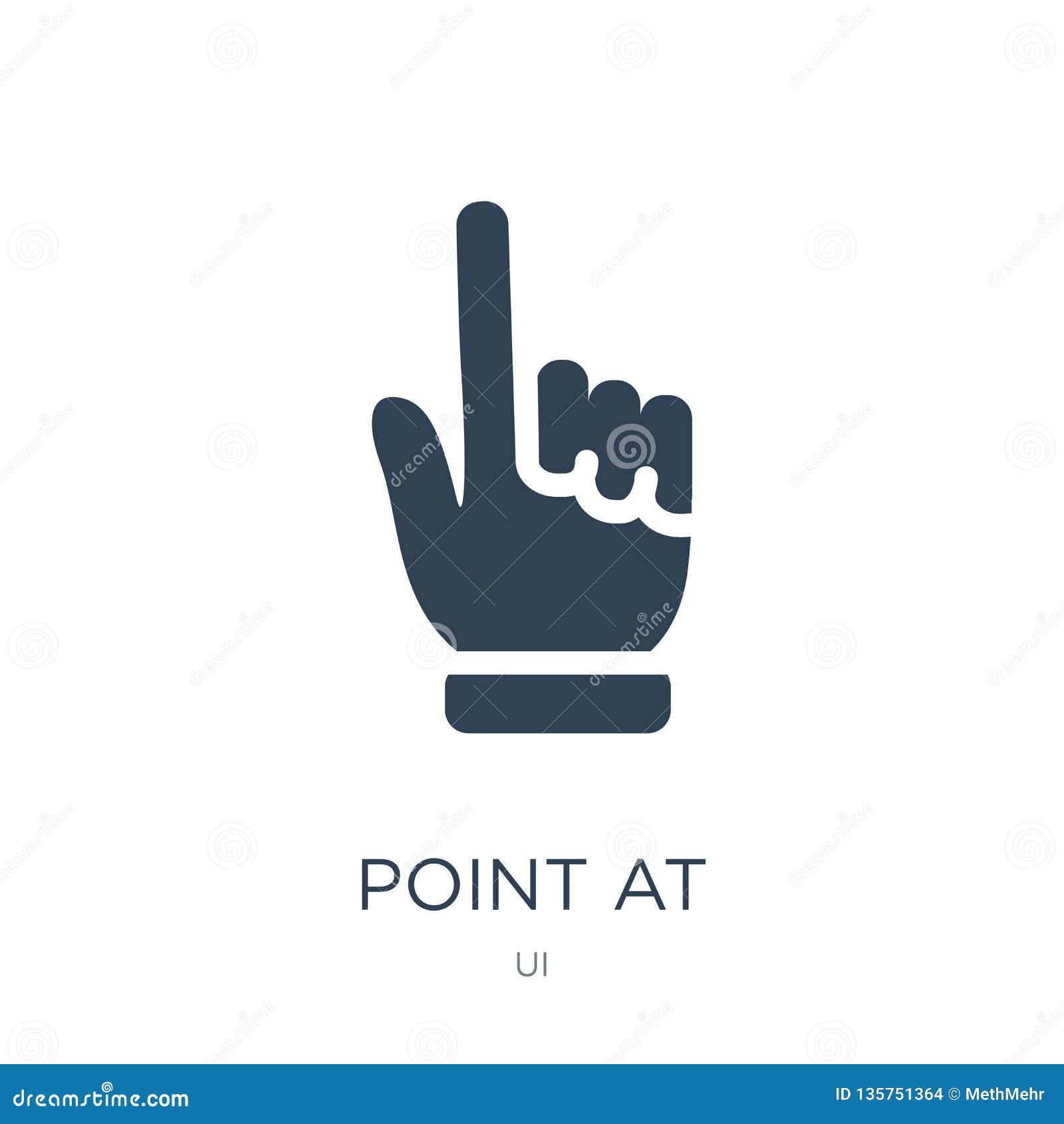 Point at Icon in Trendy Design Style. Point at Icon Isolated on White ...