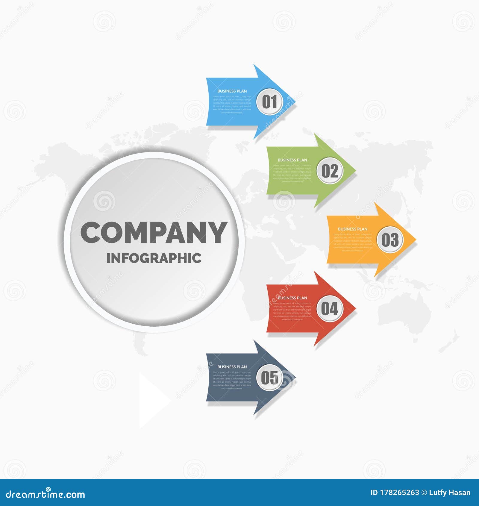 5 Point Infographic Element for Business Strategy Stock Vector ...
