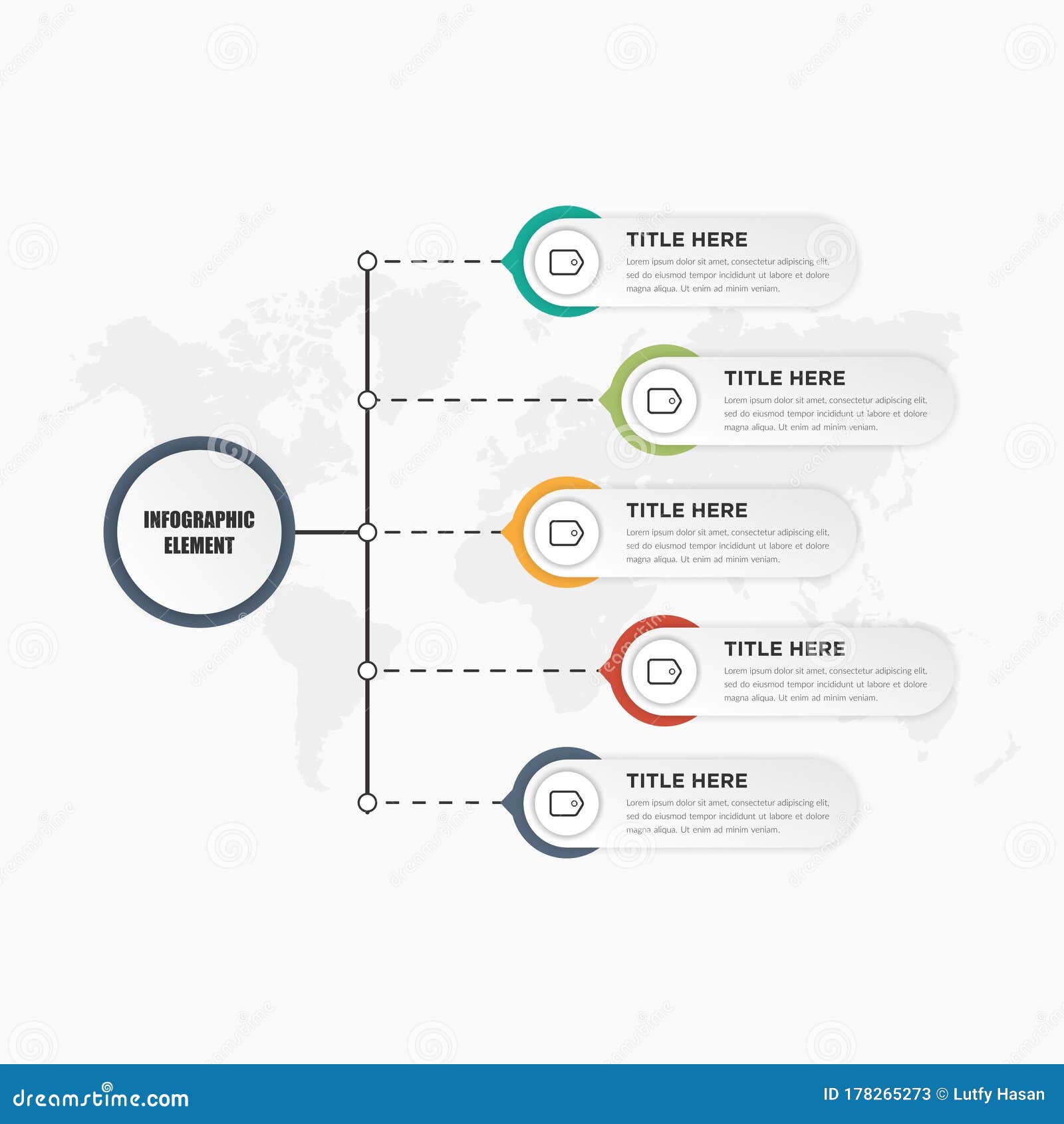 5 Point Infographic Element for Business Strategy Stock Vector ...