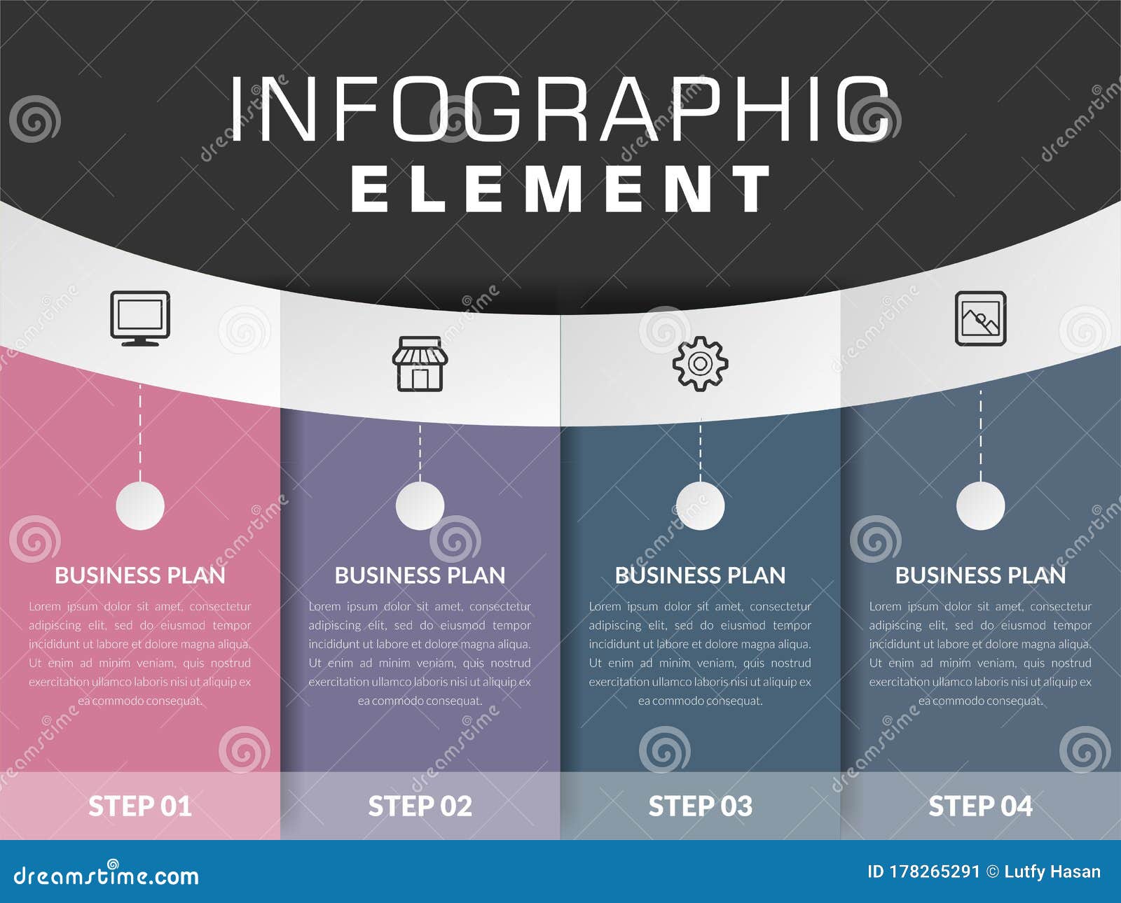 4 Point Infographic Element for Business Target Stock Vector ...