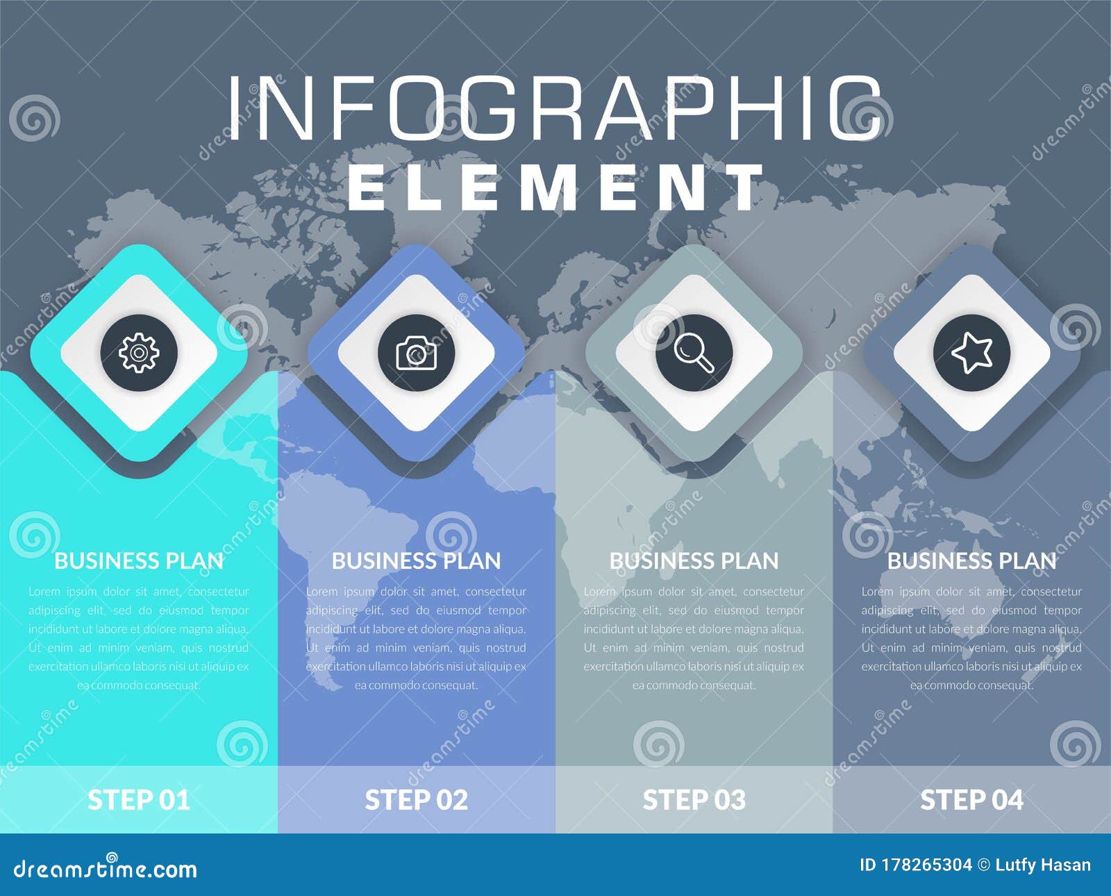 4 Point Infographic Element for Business Target Stock Vector ...
