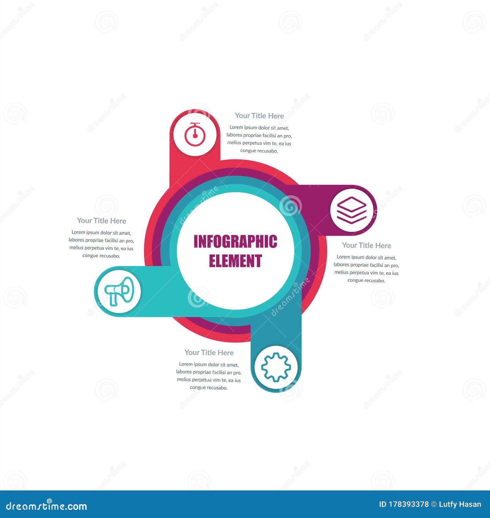 4 Point Infographic Element for Business Target Stock Illustration ...