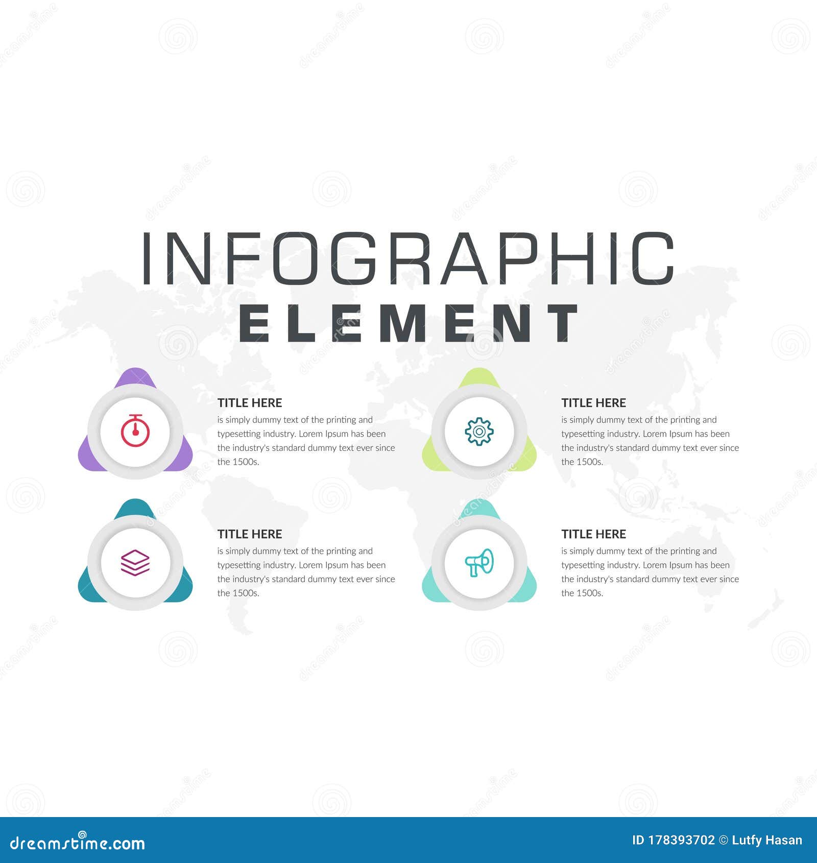4 Point Infographic Element for Business Target Stock Illustration ...