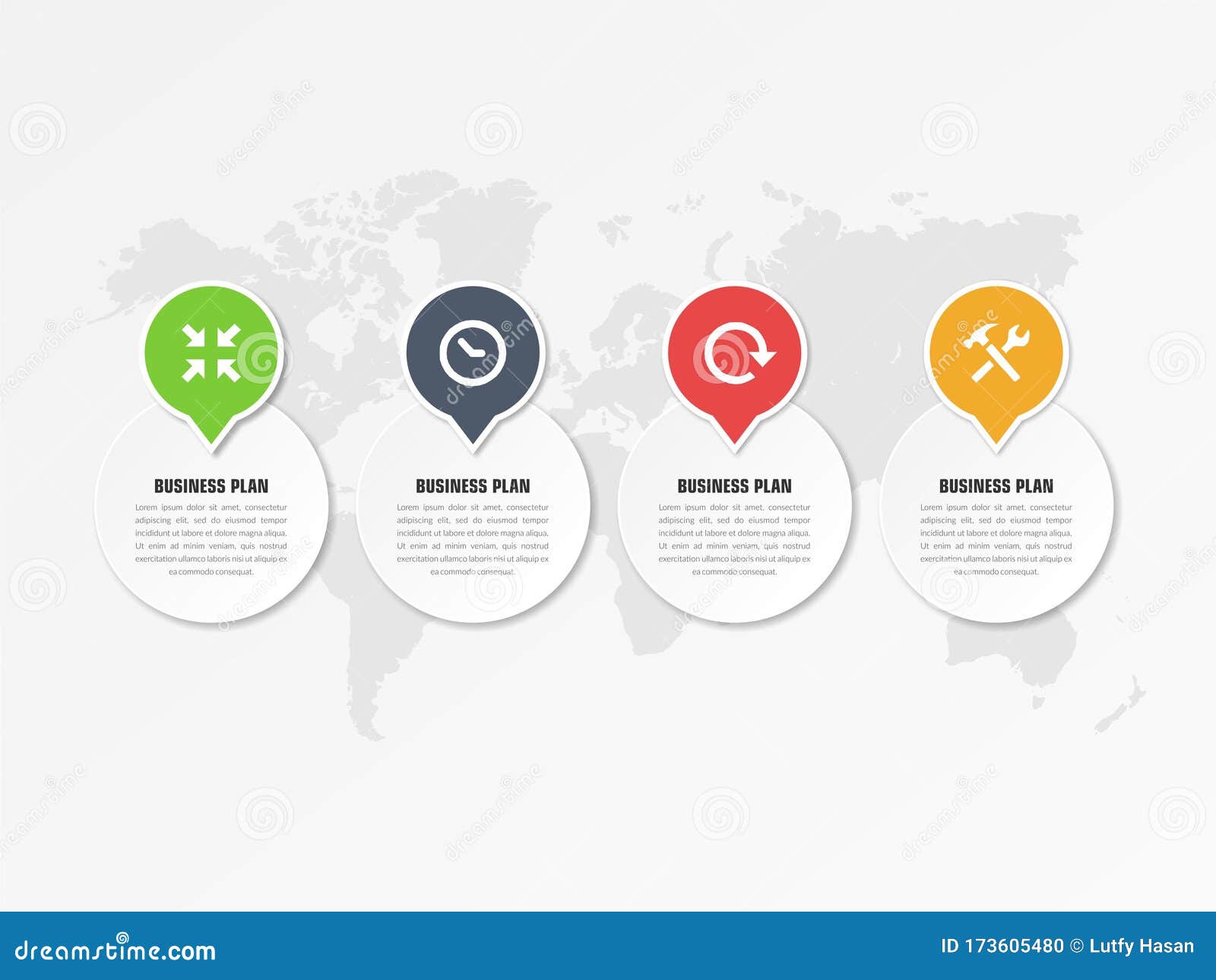 4 Point 3D Abstract Shape Infographic Template Premium Vector Stock ...