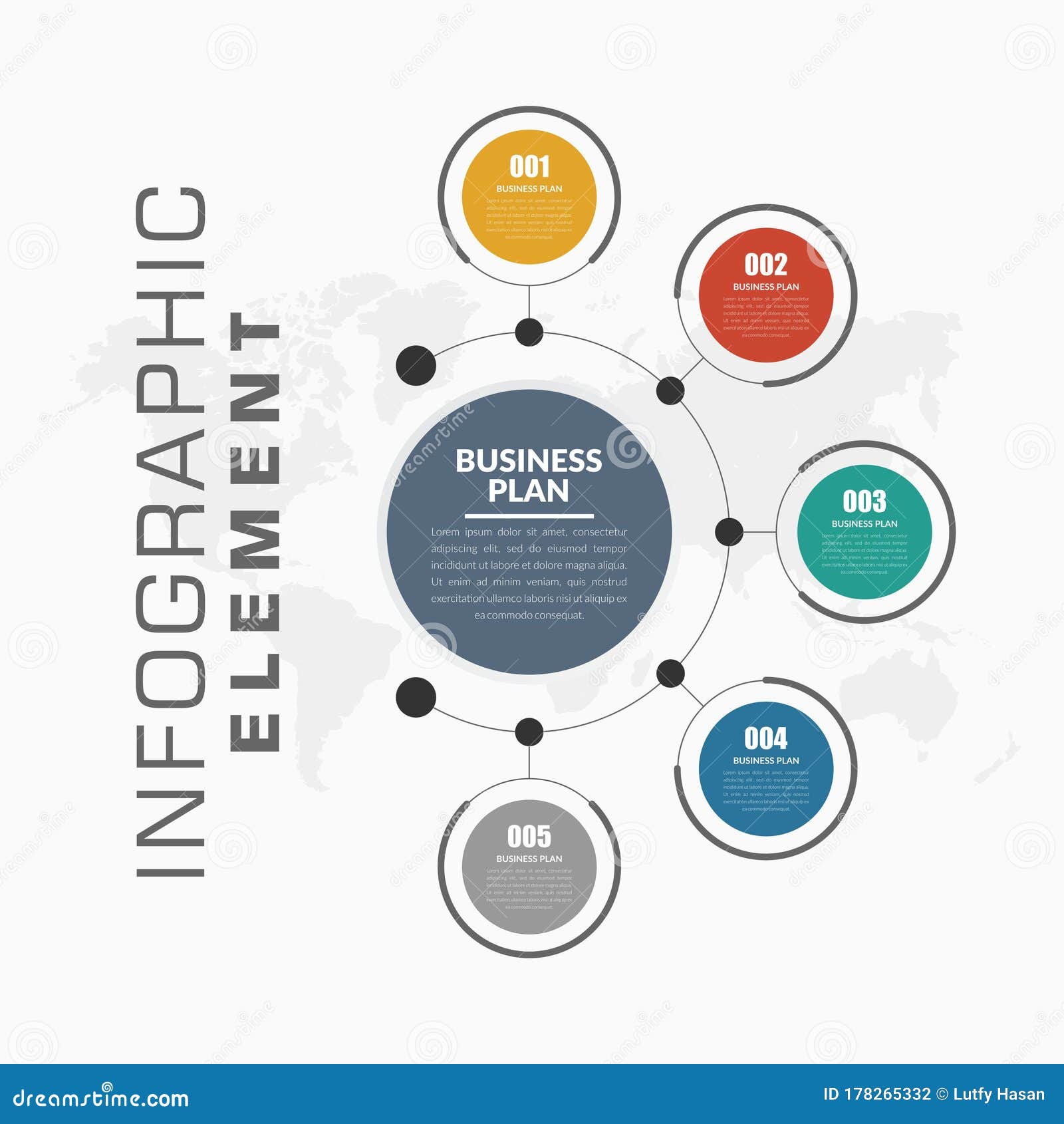 5 Point 3D Shape Infographic Element for Business Stock Vector ...