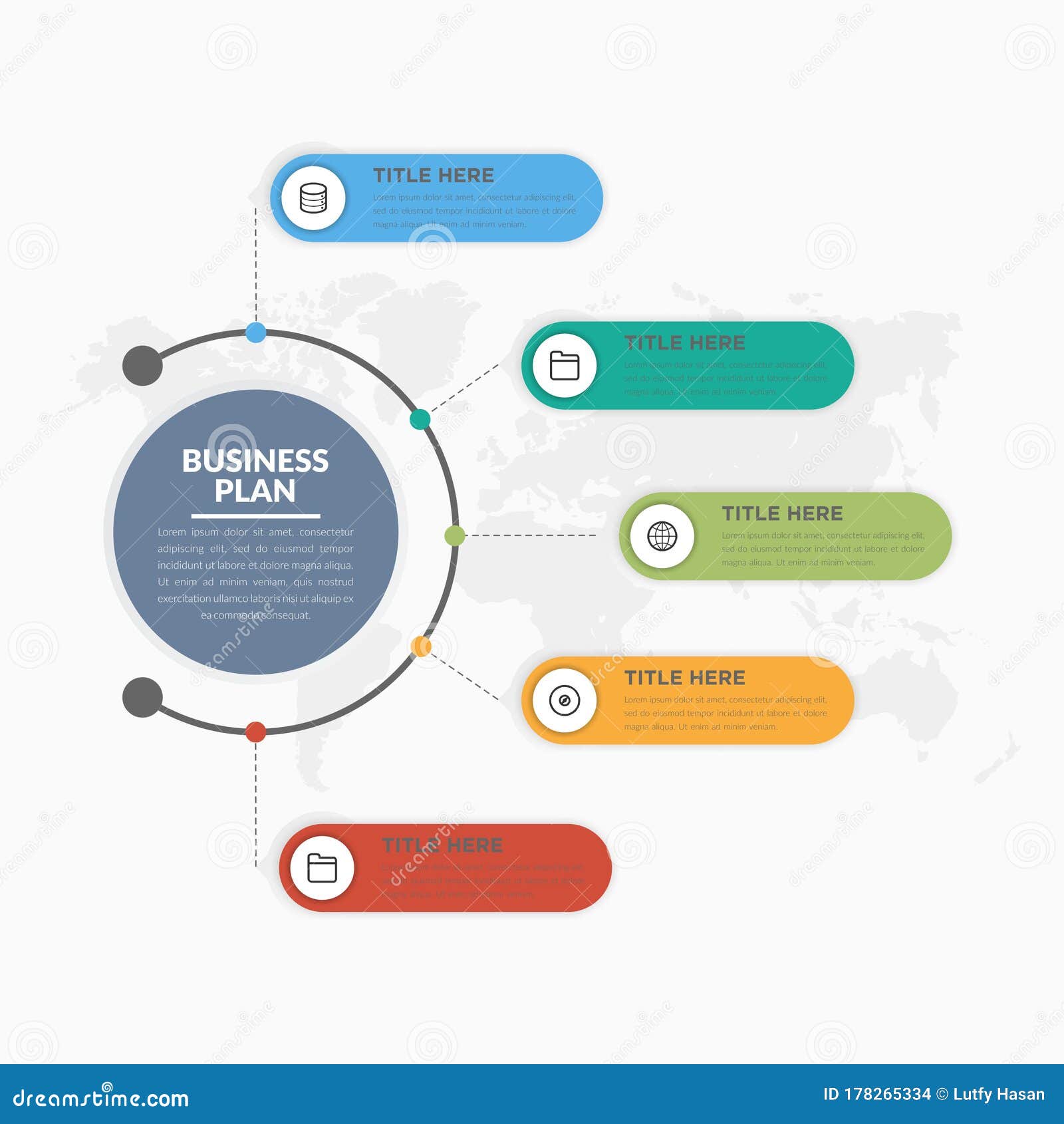 5 Point 3D Shape Infographic Element for Business Stock Illustration ...