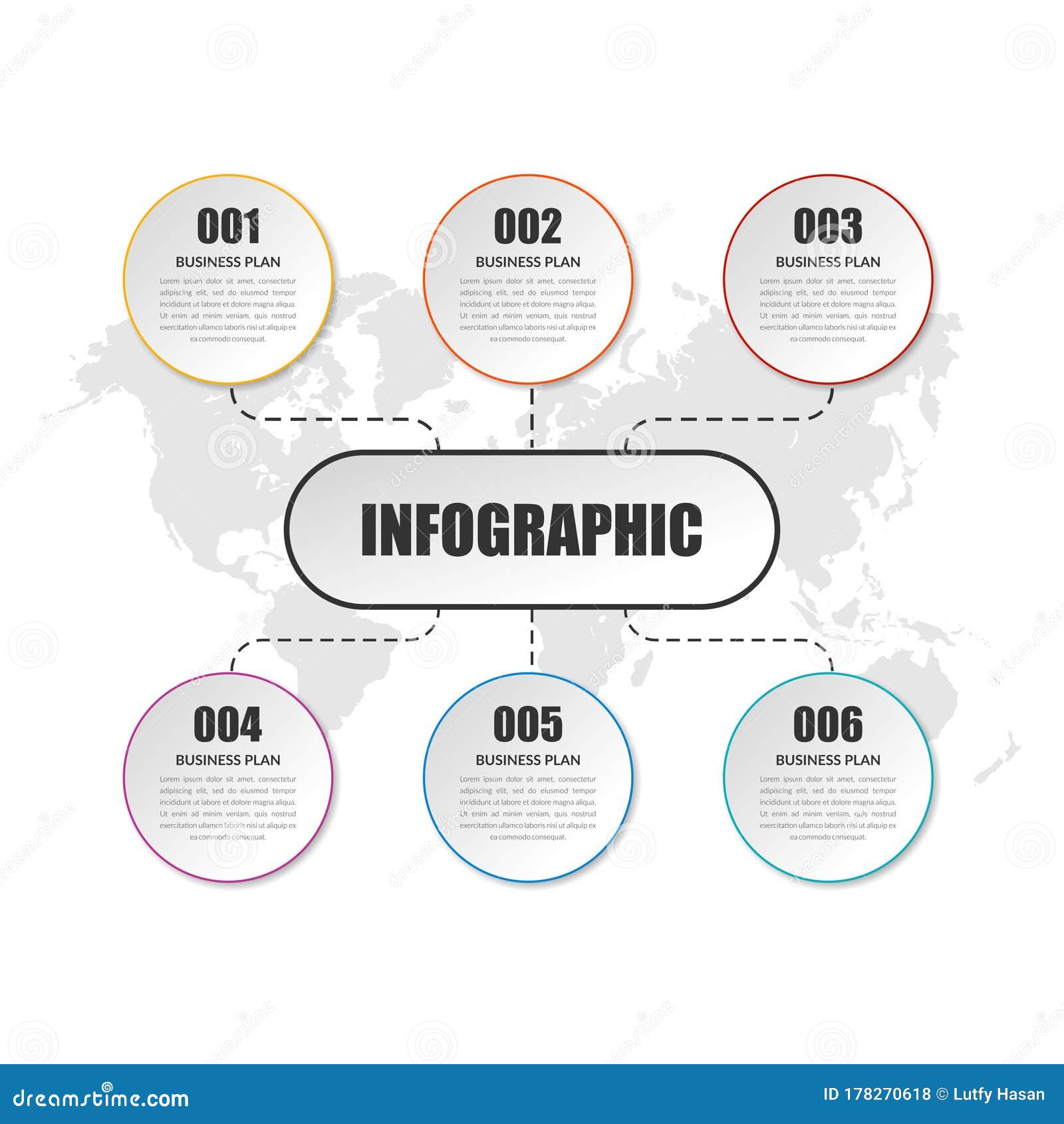 6 Point 3D Shape Infographic Element for Business Stock Illustration ...