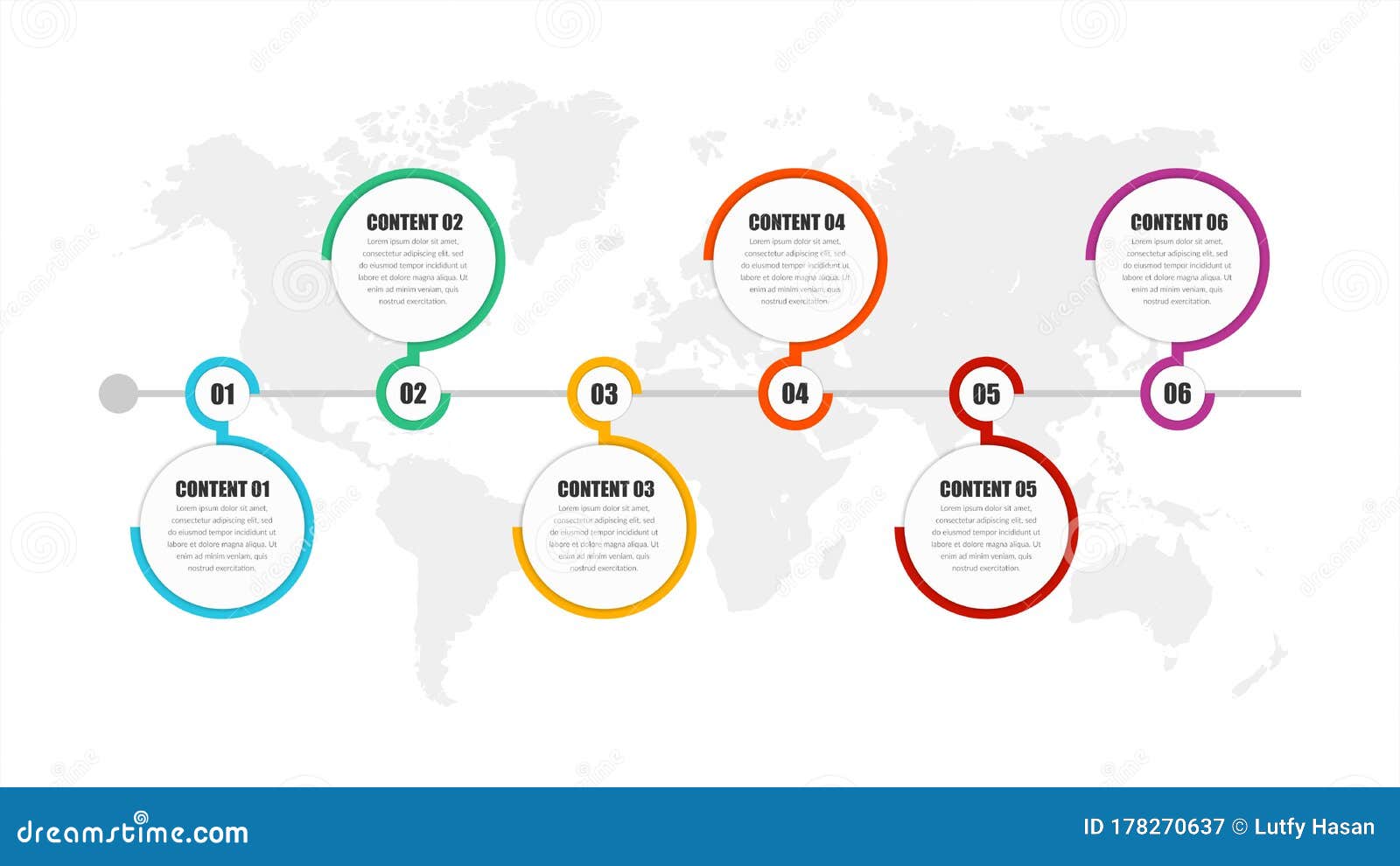 6 Point 3D Shape Infographic Element for Business Stock Illustration ...