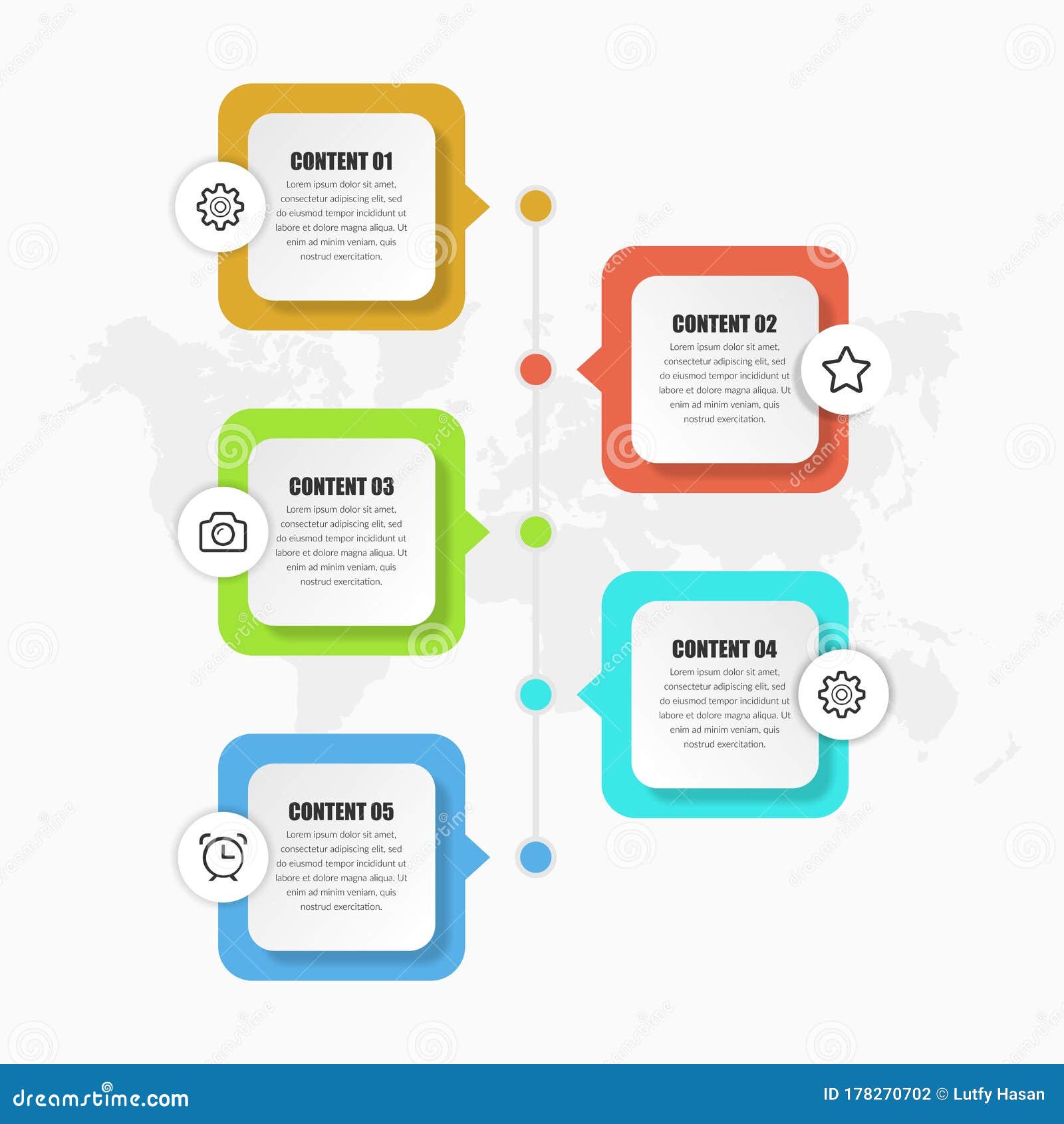 5 Point 3D Shape Infographic Element for Business Stock Illustration ...
