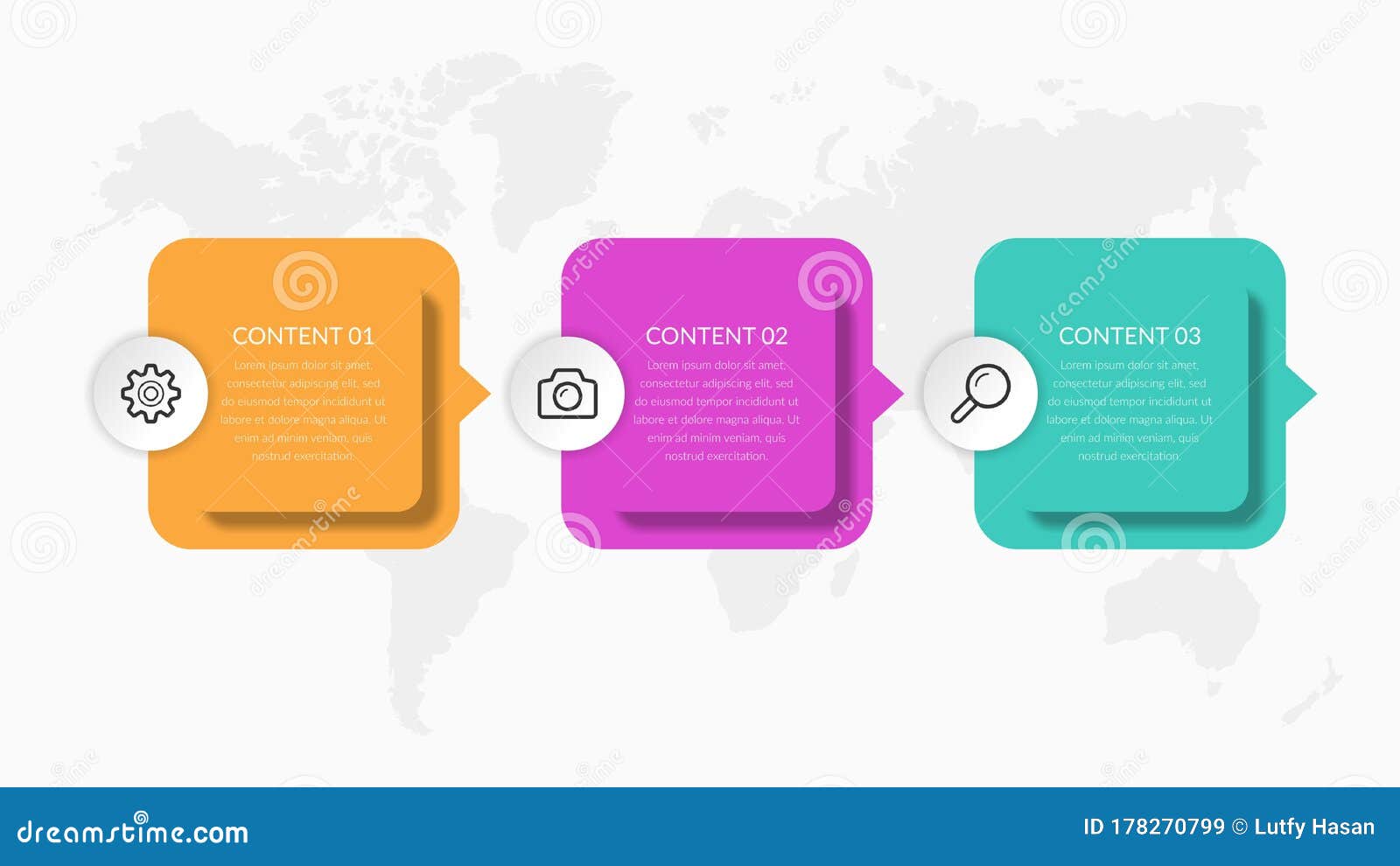 3 Point 3D Shape Infographic Element for Business Stock Illustration ...