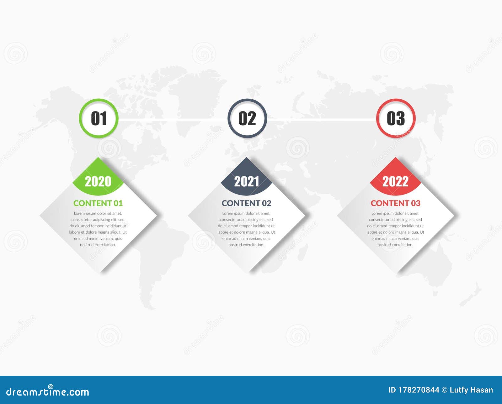 3 Point 3D Shape Infographic Element for Business Stock Illustration ...