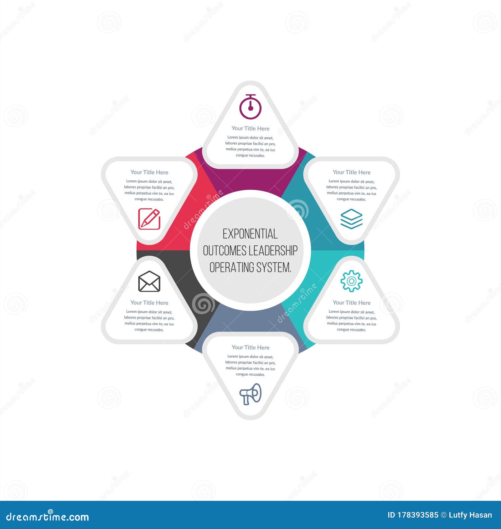 6 Point 3D Shape Infographic Element for Business Stock Illustration ...