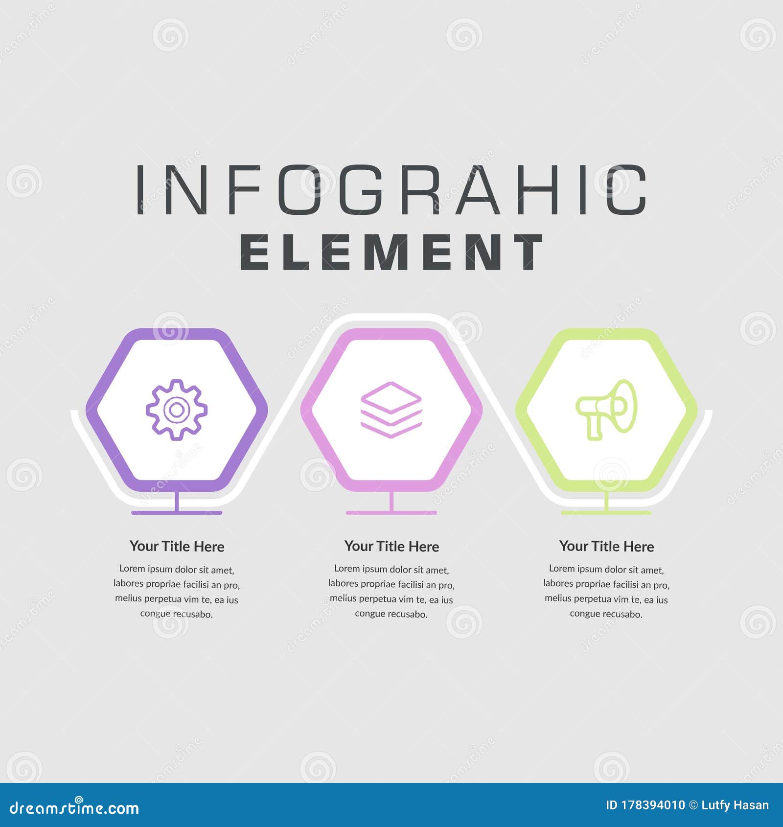 3 Point 3D Shape Infographic Element for Business Stock Illustration ...