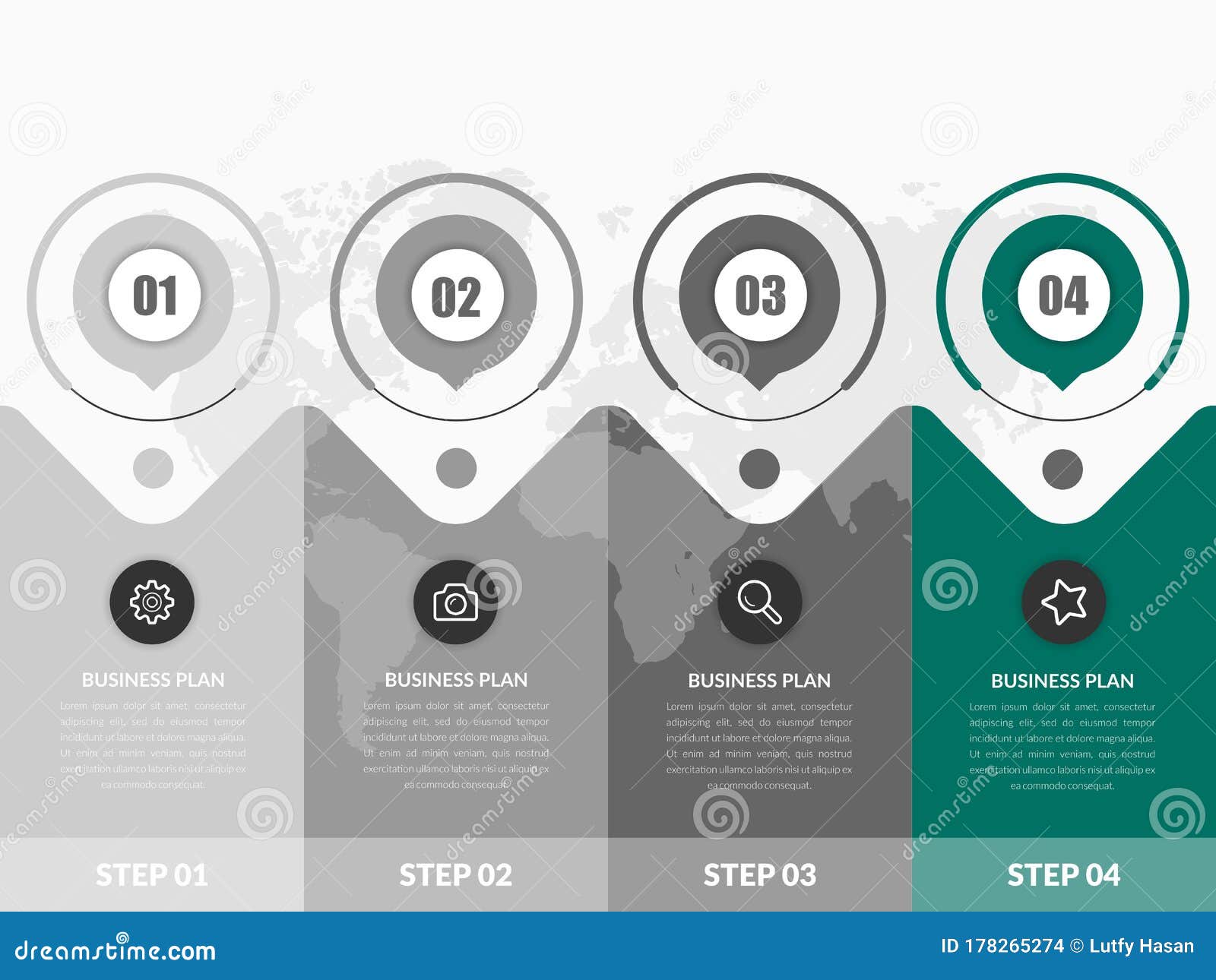 4 Point Infographic Element for Business Target Stock Vector ...