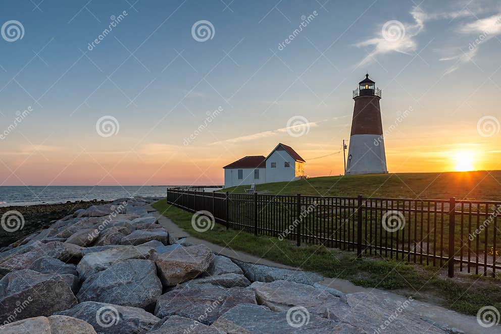 Point Judith Light, Rhode Island, USA Stock Image - Image of coast ...