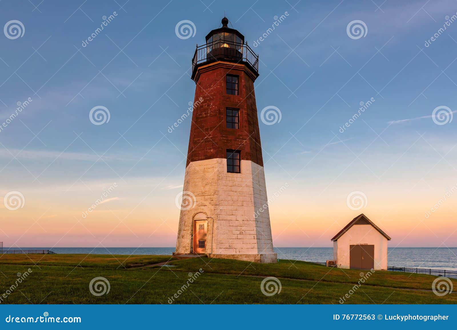 Point Judith Lighthouse Famous Rhode Island Lighthouse at Sunset Stock ...