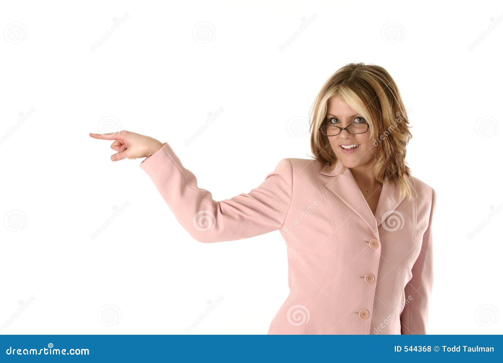 Point Left stock photo. Image of female, woman, smiling - 544368