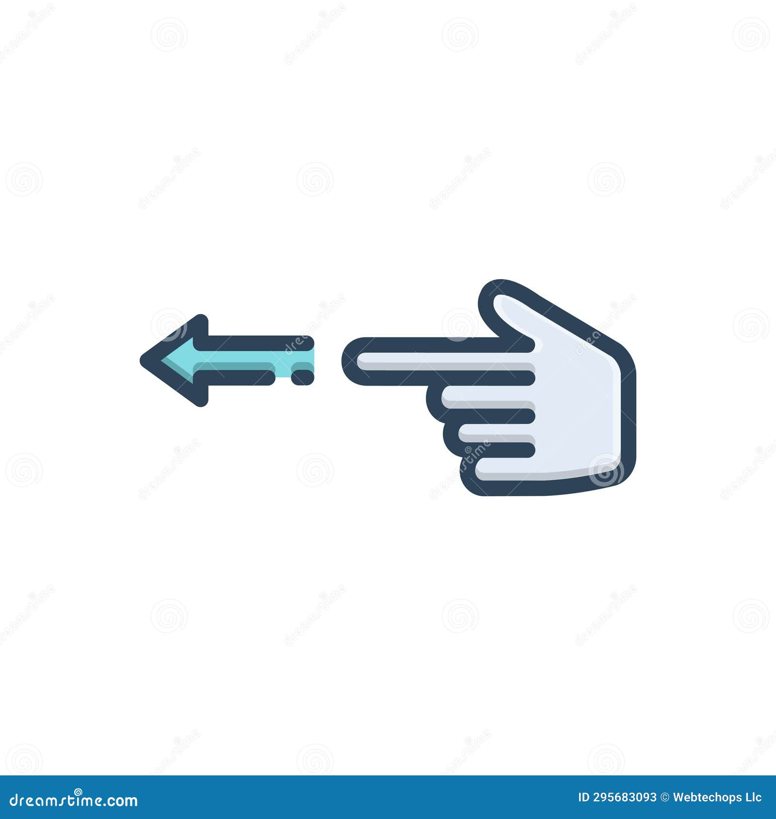 Color Illustration Icon for Point Left, Left and Indicating Stock ...