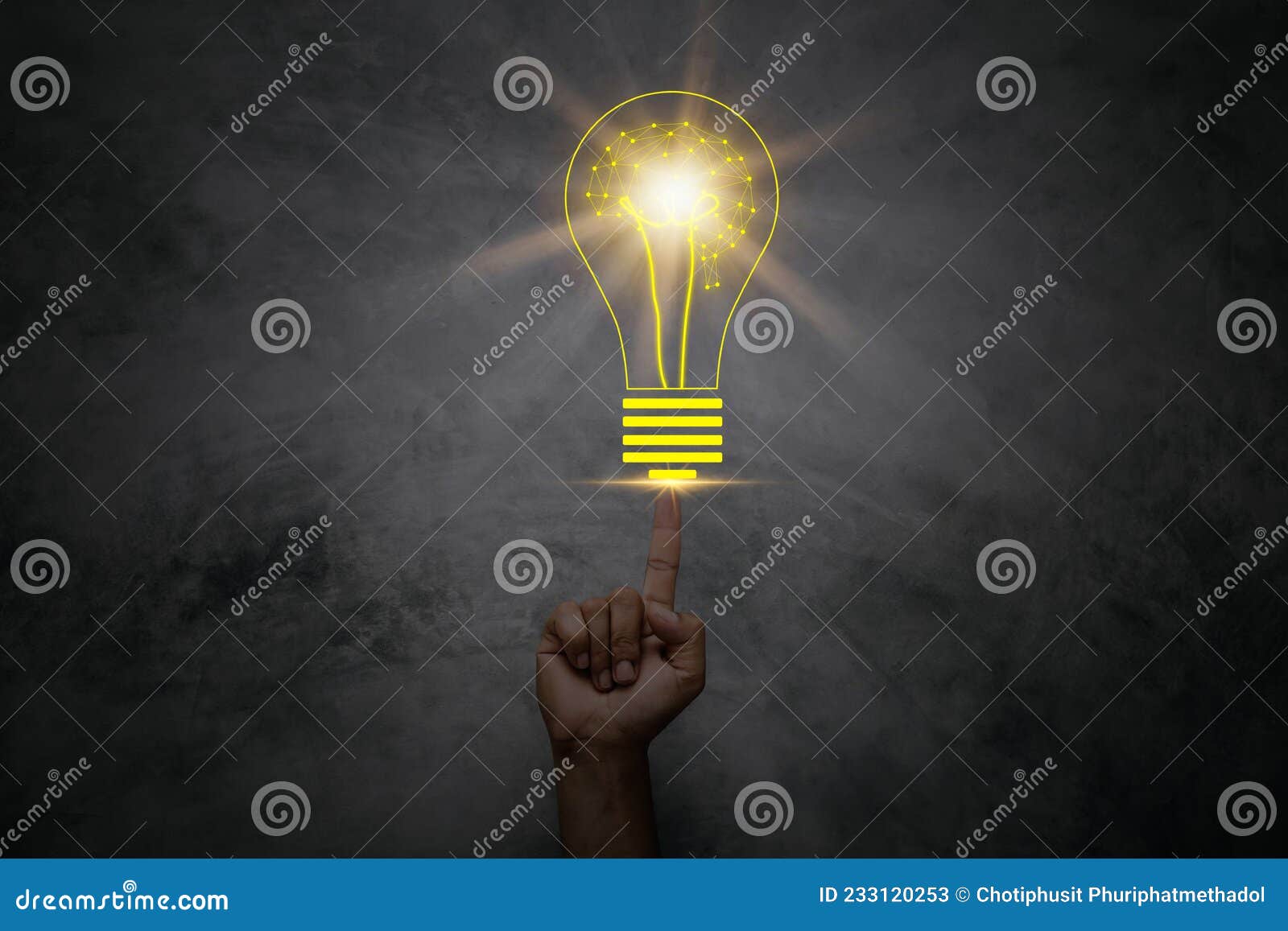 Point a Light Bulb. an Innovative and Inspirational Concept Stock Image ...