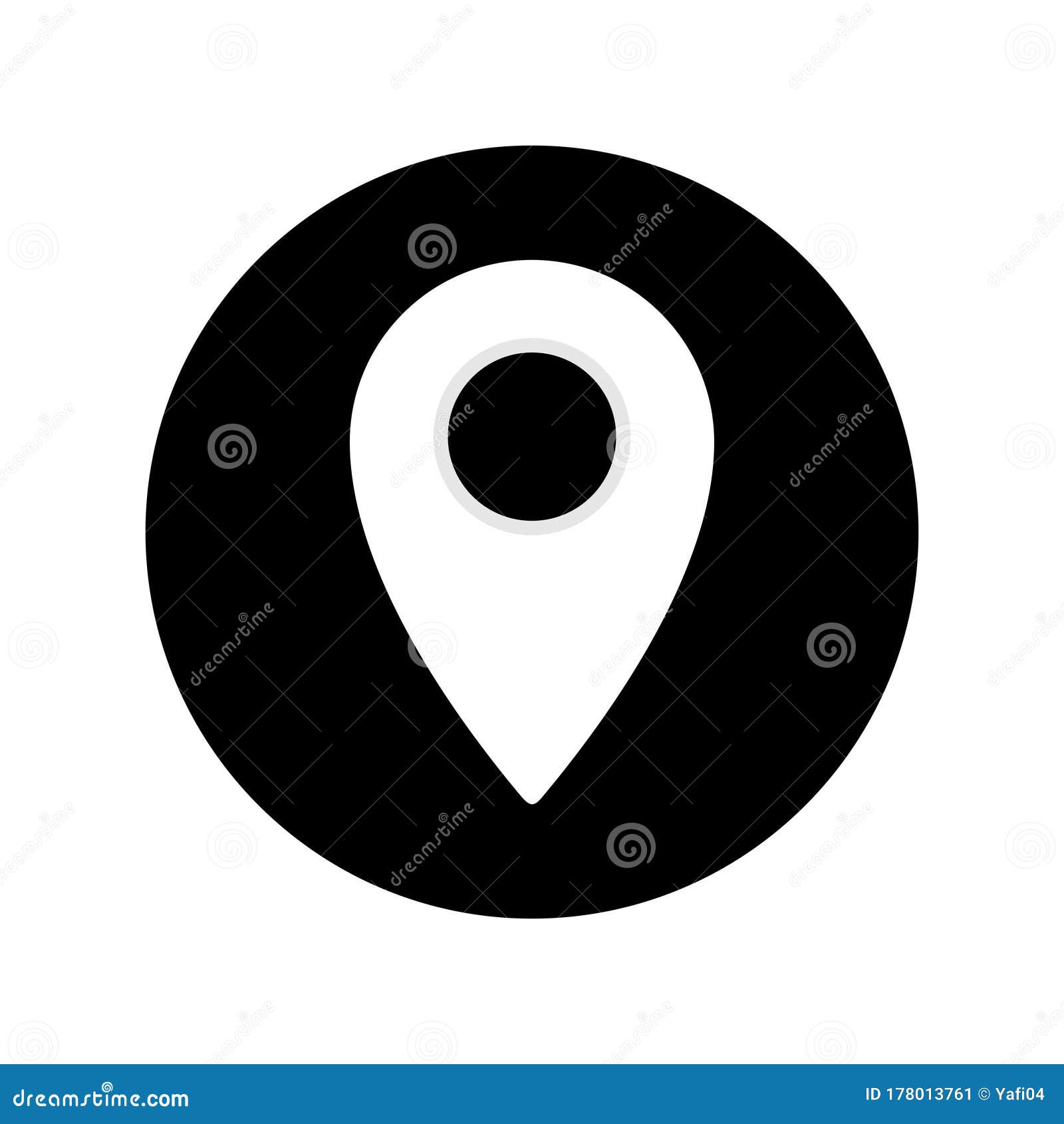 Point Location Icon Vector. Navigation Icon Isolated on Black Circle ...
