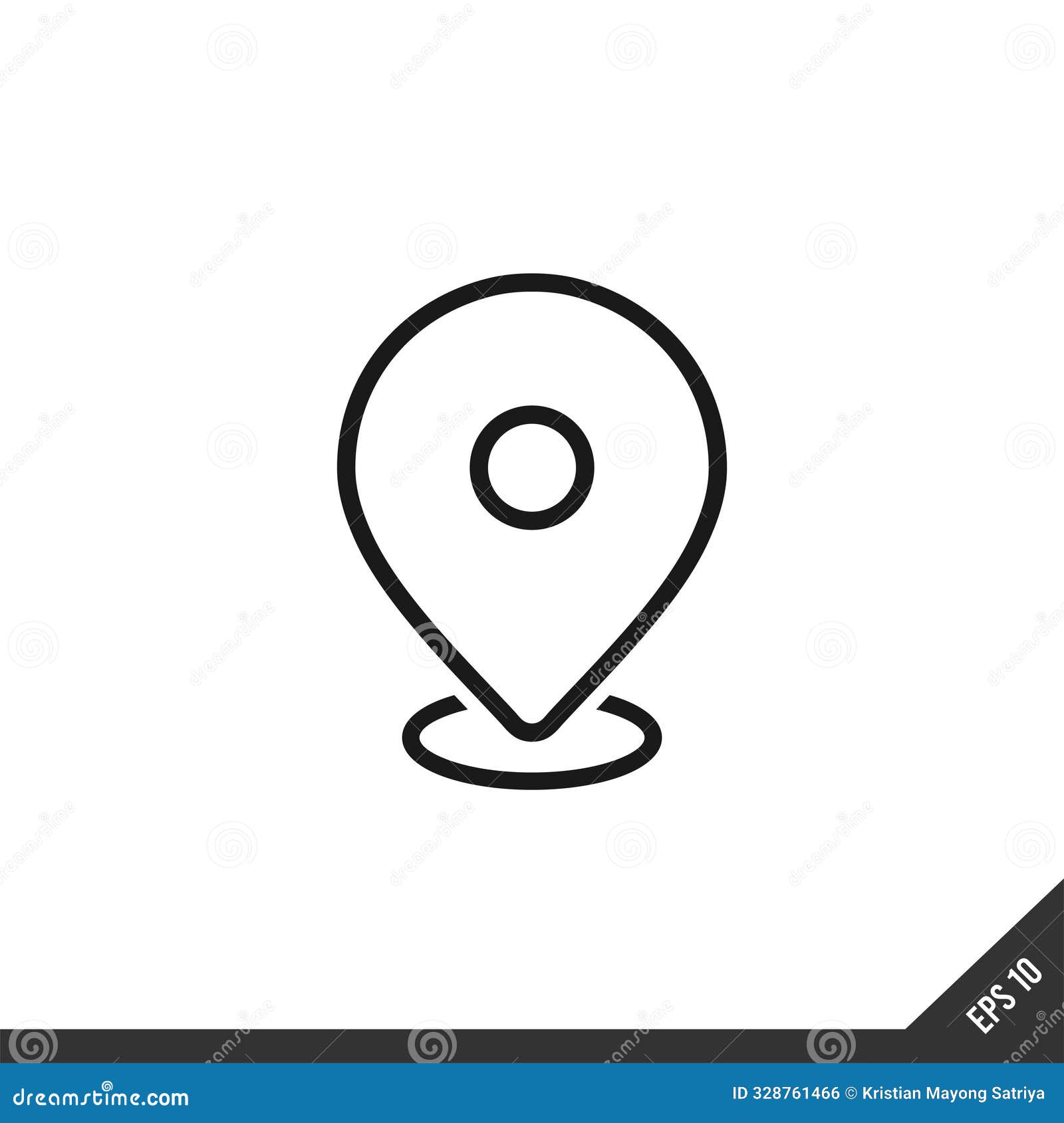 Pin Location Line Symbol Vector on White Background Stock Illustration ...