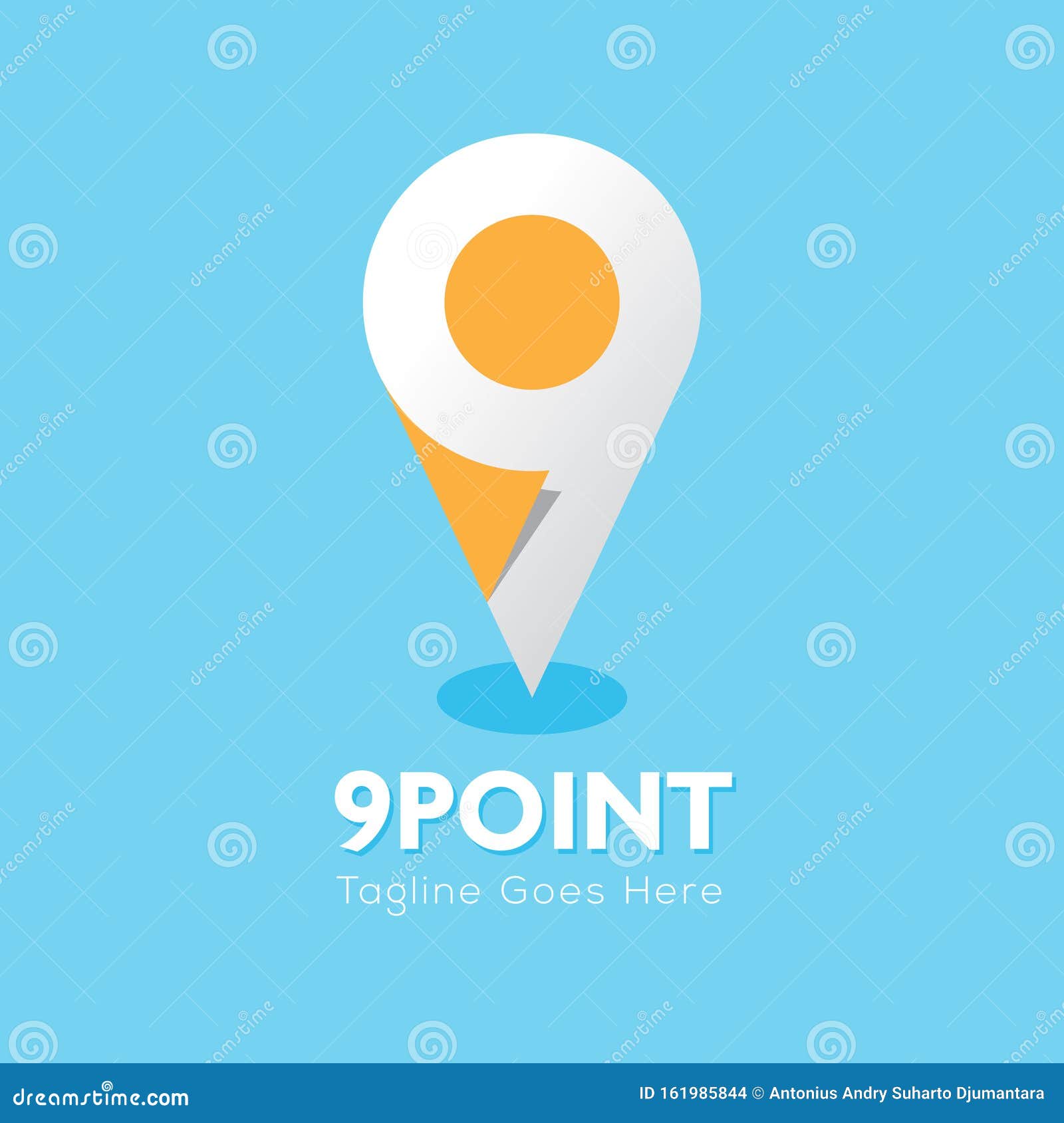 9 point logo stock vector. Illustration of simple, design - 161985844