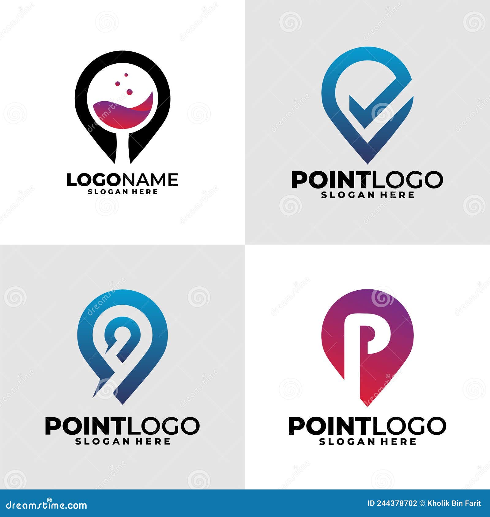 Point Logo Set Vector Design Stock Vector - Illustration of locator ...