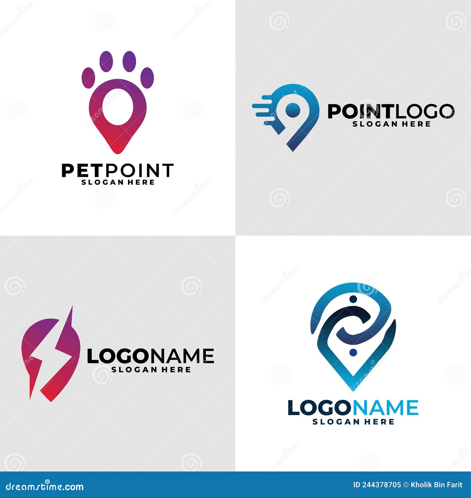 Point Logo Set Vector Design Stock Vector - Illustration of modern ...