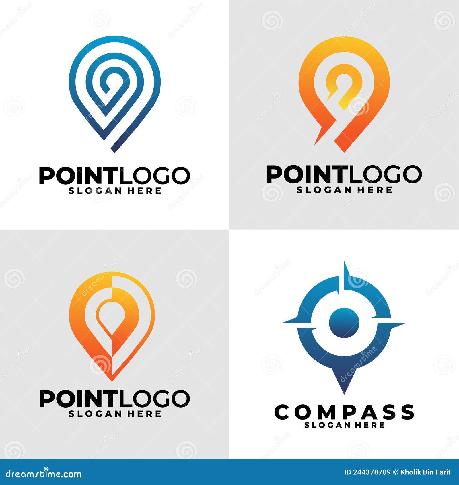 Point Logo Set Vector Design Stock Vector - Illustration of navigation ...