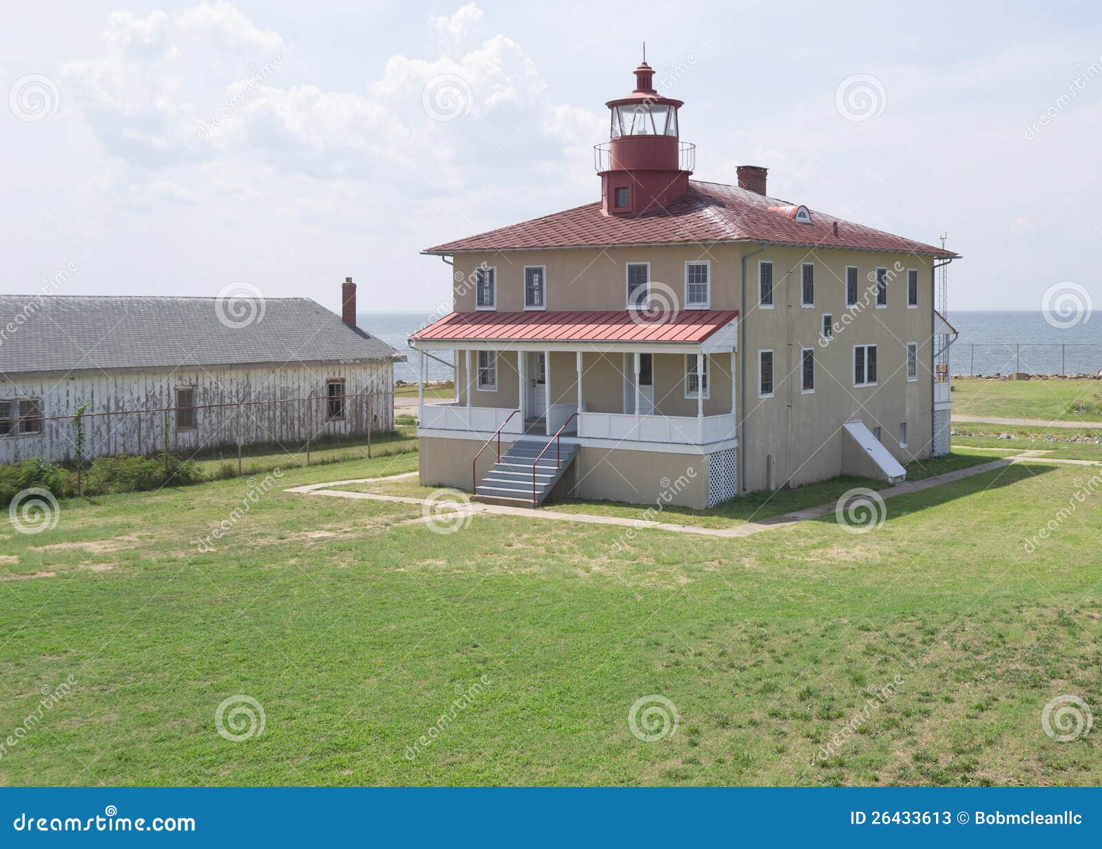 Point Lookout Lighthouse Overall Detail Stock Image - Image of maritime ...