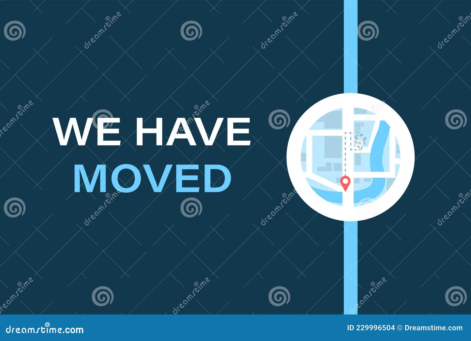 Point on Map. we Have Moved Banner Stock Vector - Illustration of ...