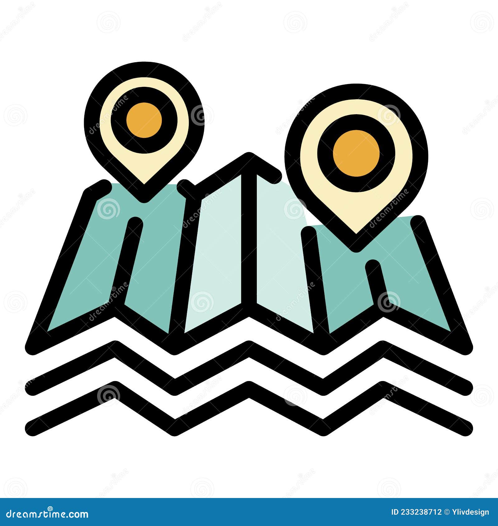 Point on the Map Icon Color Outline Vector Stock Vector - Illustration ...