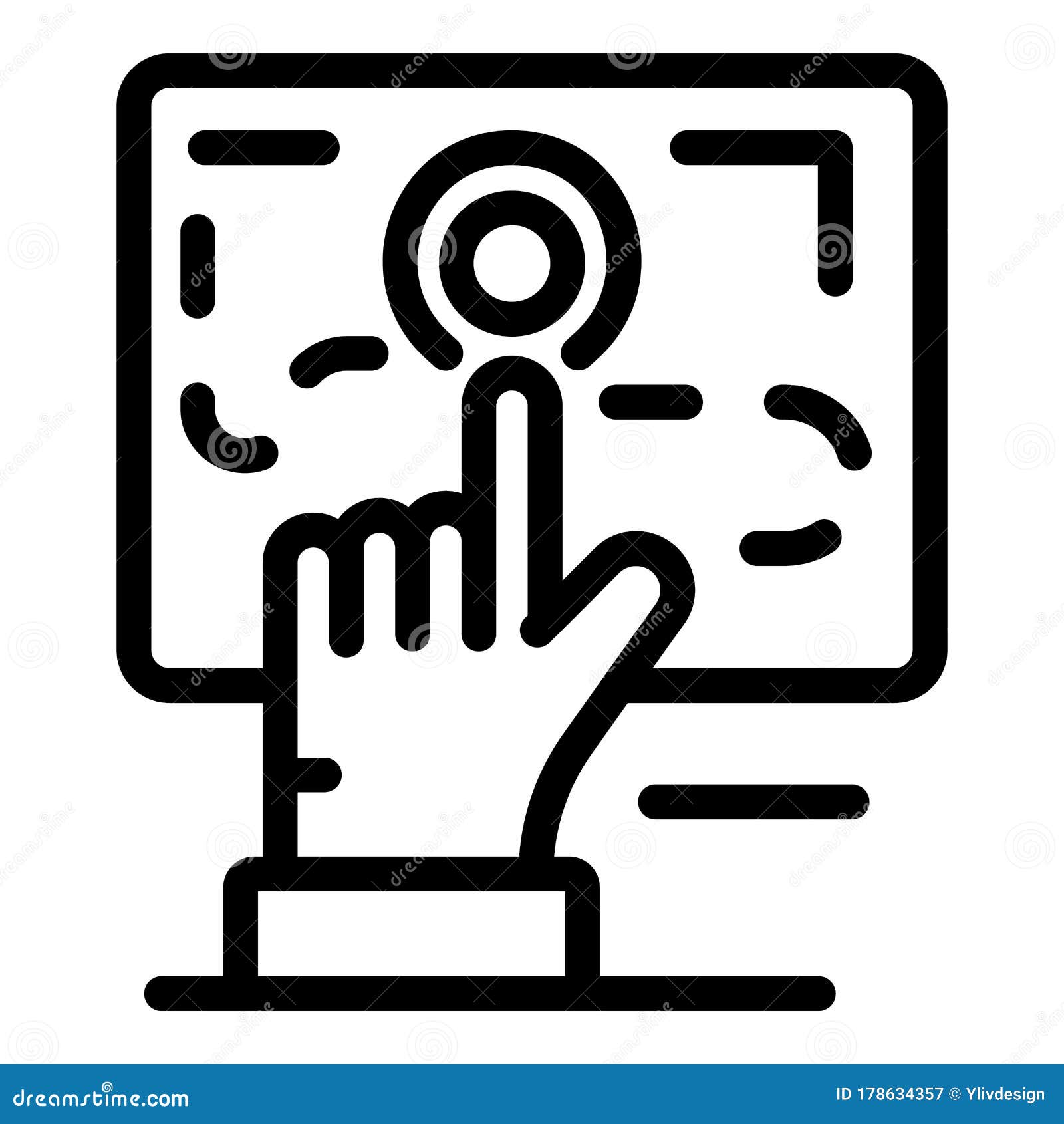 Point Mark on the Map Icon, Outline Style Stock Vector - Illustration ...