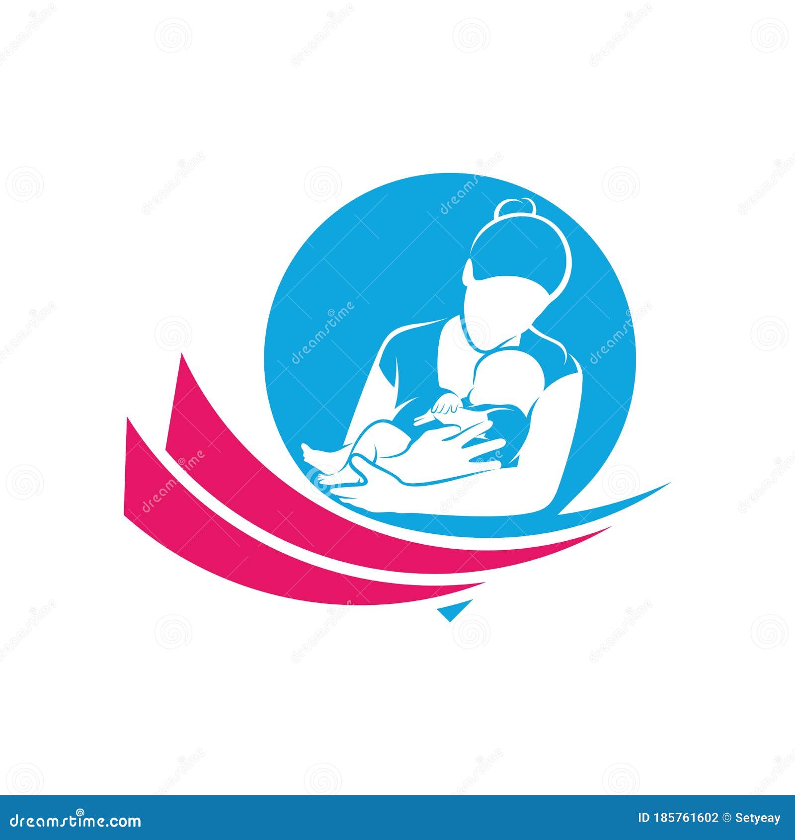 Point with Mom and Baby Logo Vector Template, Illustration Symbol ...