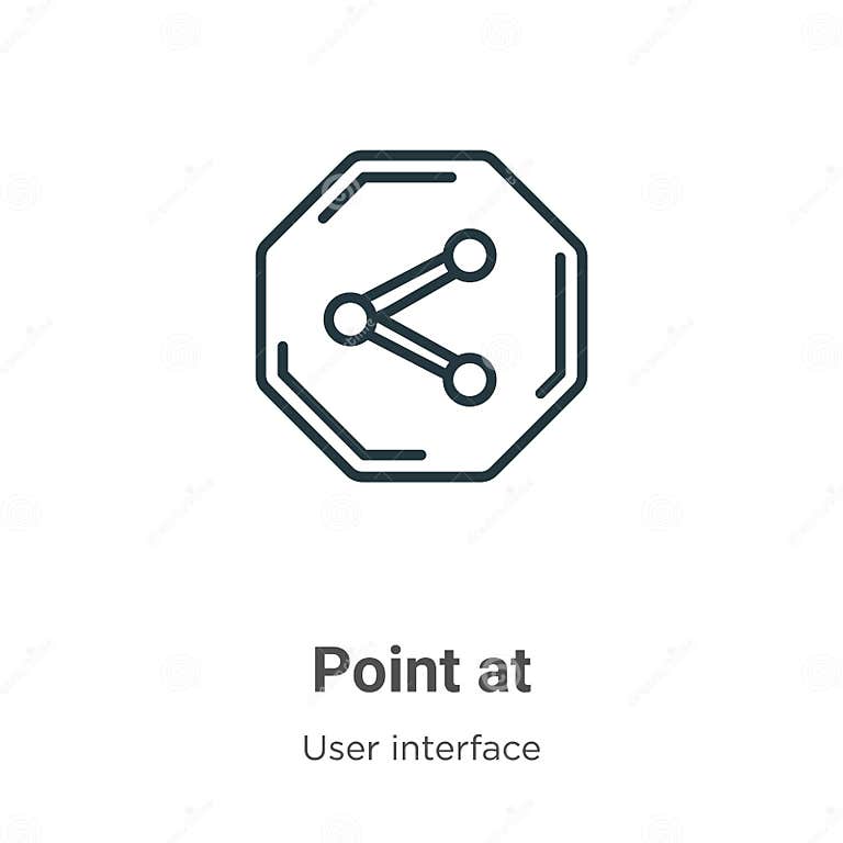 Point at Outline Vector Icon. Thin Line Black Point at Icon, Flat ...