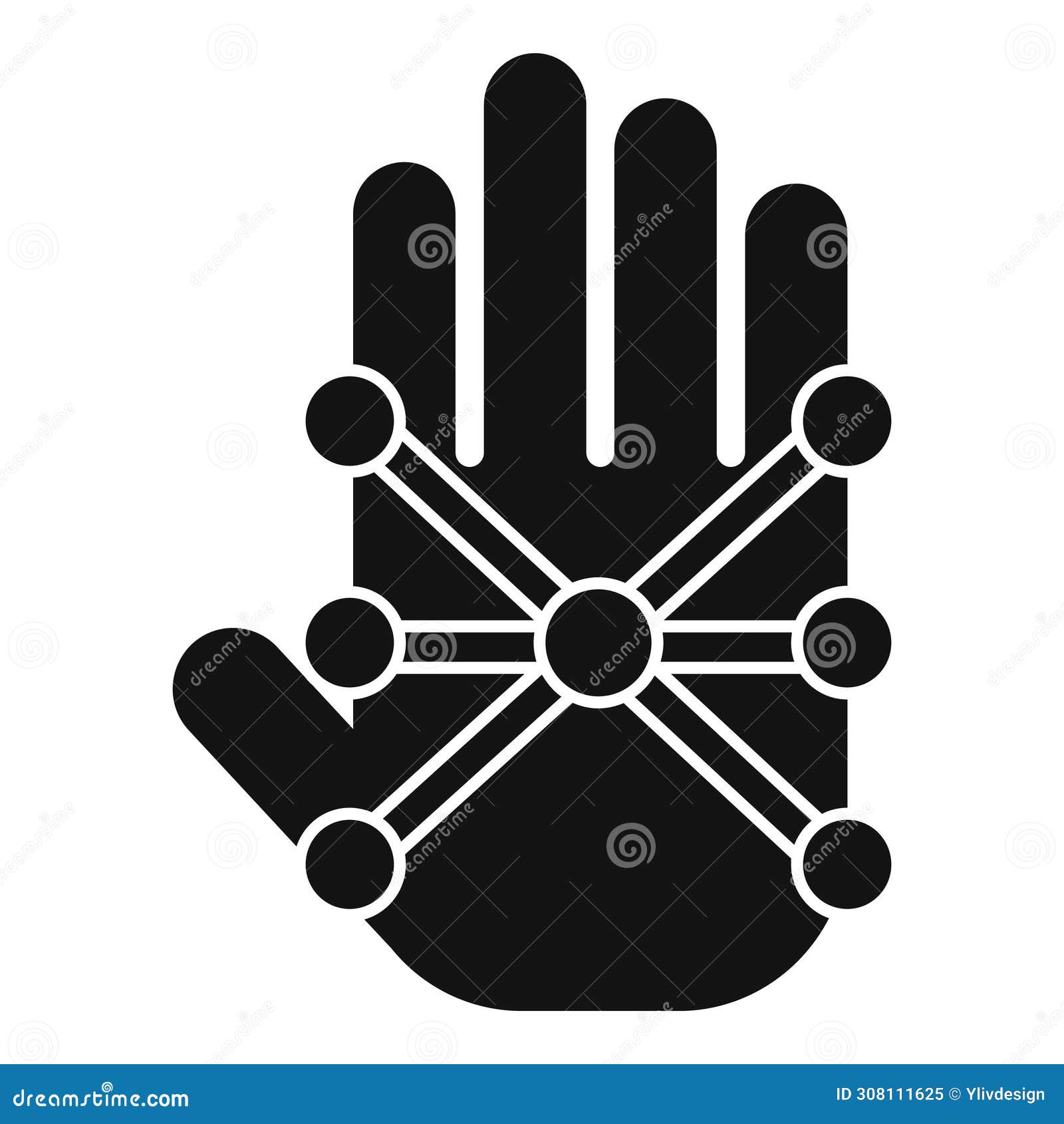 Point Palm Scanning Icon Simple Vector. Voice Verification Stock ...