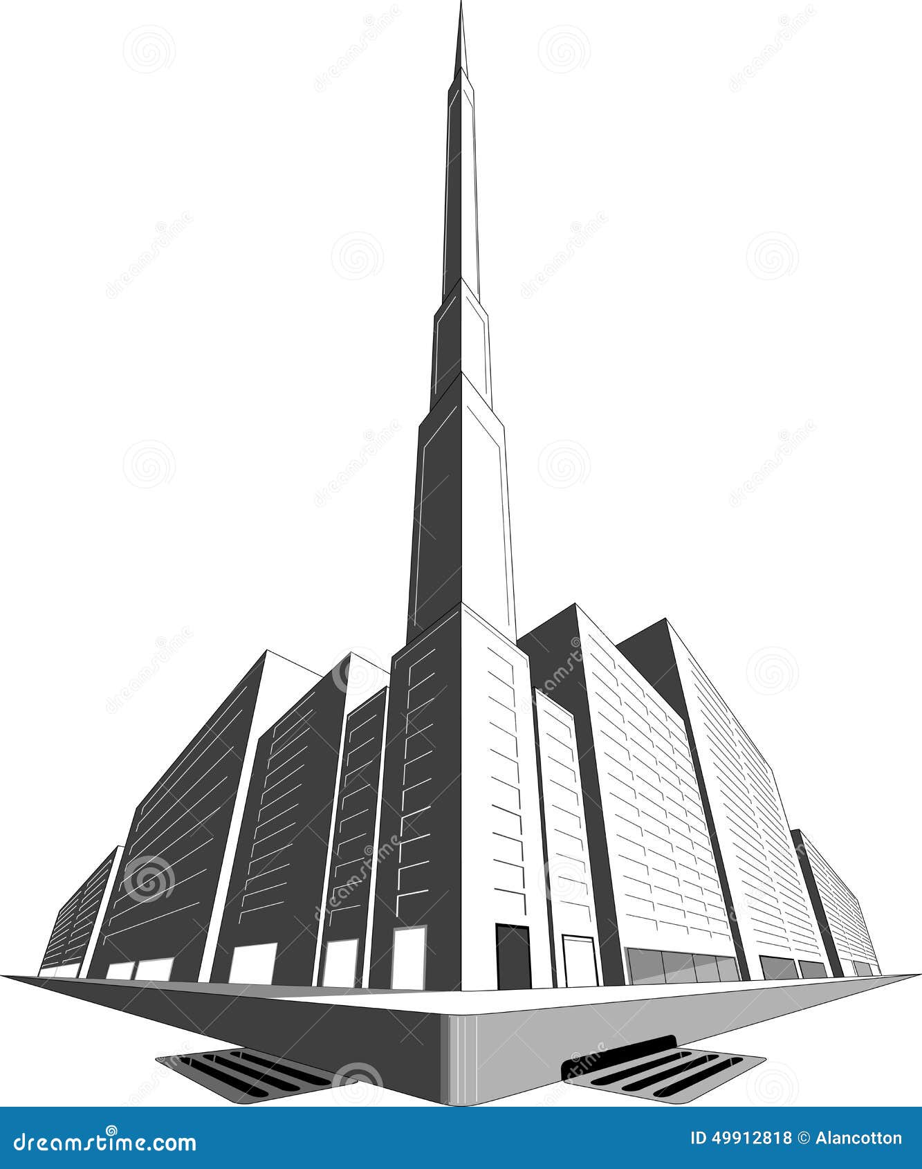3 Point Perspective stock illustration. Illustration of tall - 49912818