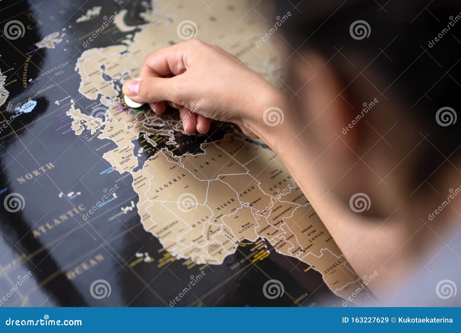 Point Place on the World Map. Mark on the Map Stock Image - Image of ...