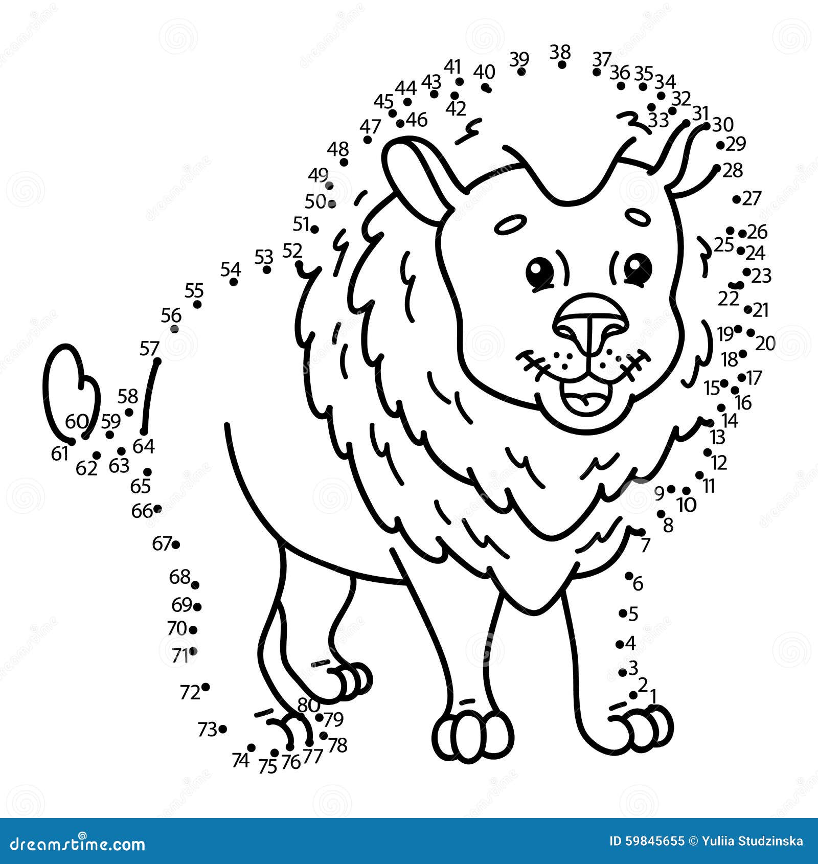 Point Pour Pointiller Le Jeu De Lion Illustration de Vecteur ...