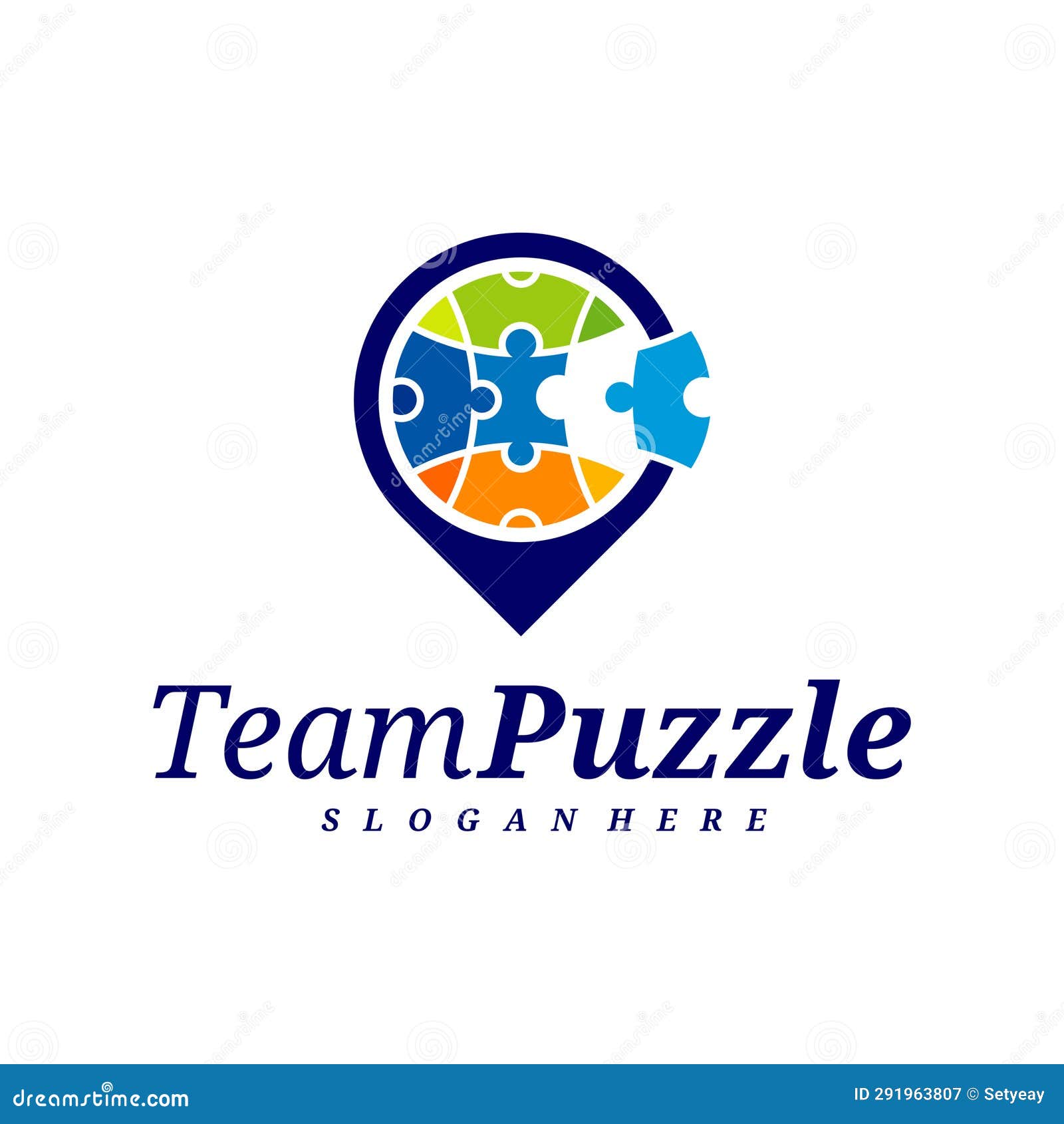 Point Puzzle Logo Design Vector Template, Vector Label of Puzzle ...