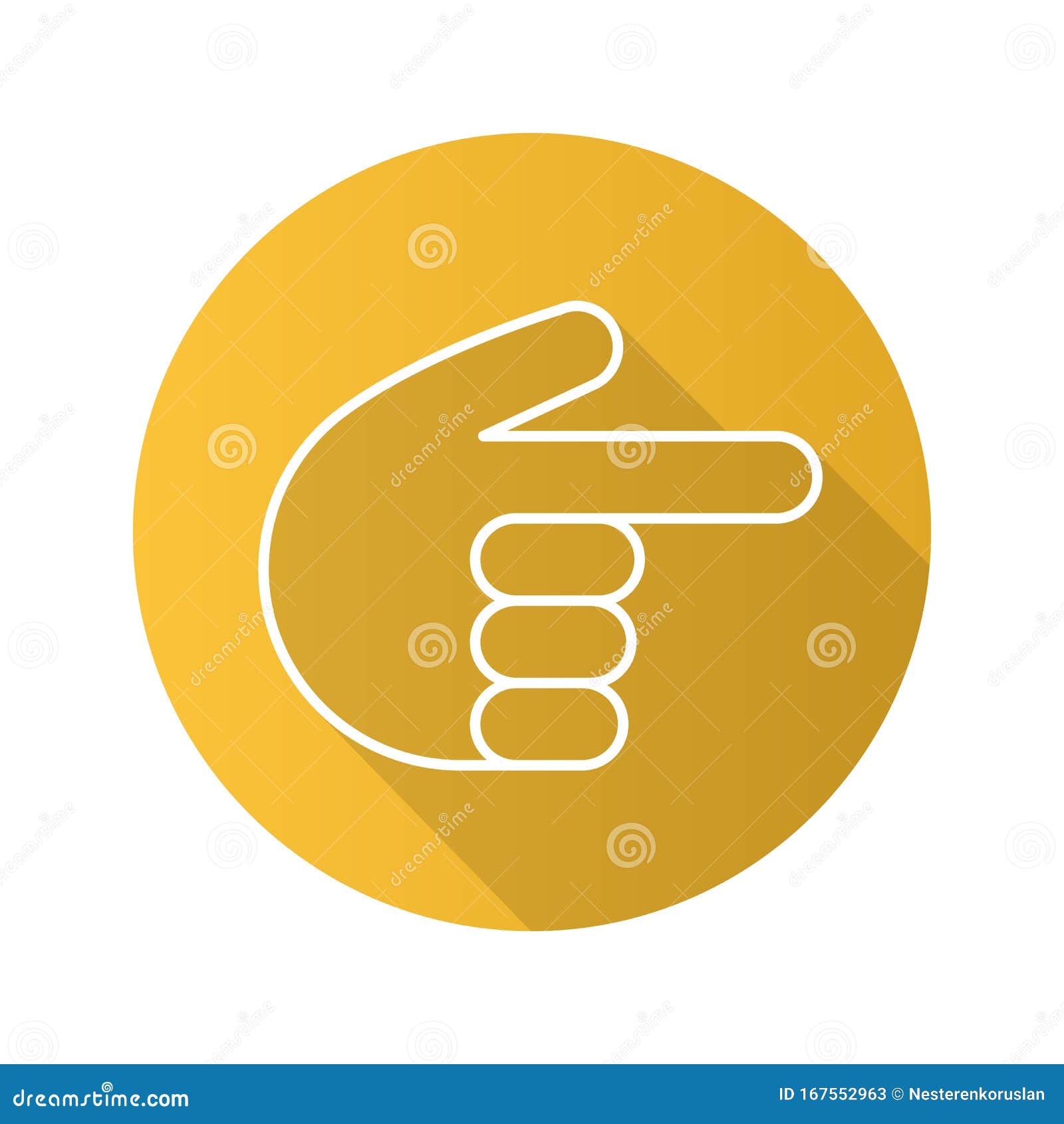 Point Right Hand Gesture Linear Icon. Thin Line Illustration. Index ...