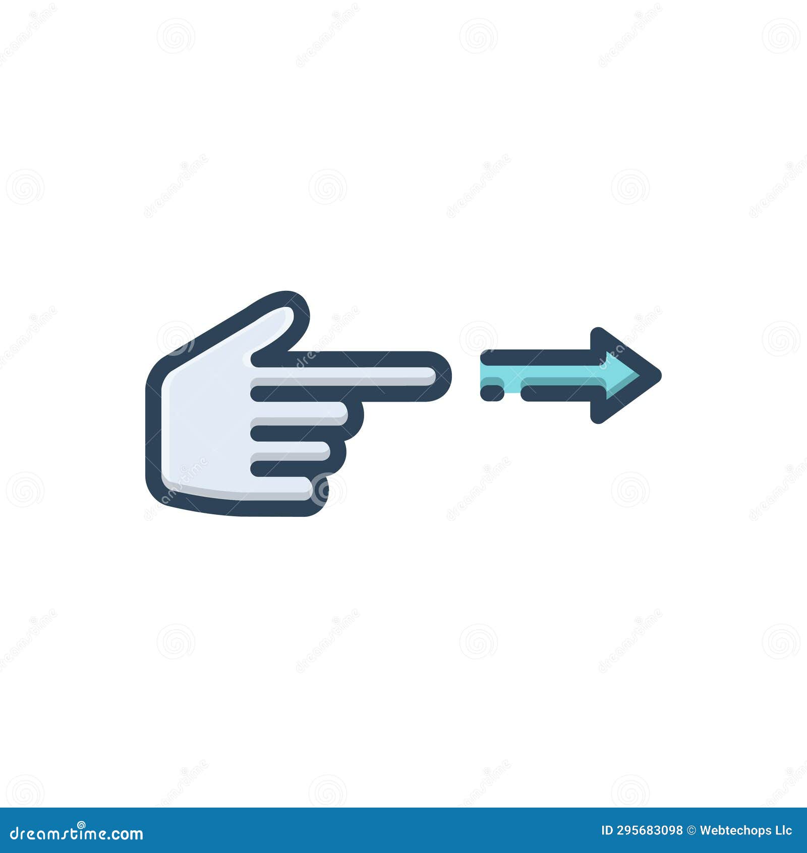 Color Illustration Icon for Point Right, Right and Indicate Stock ...