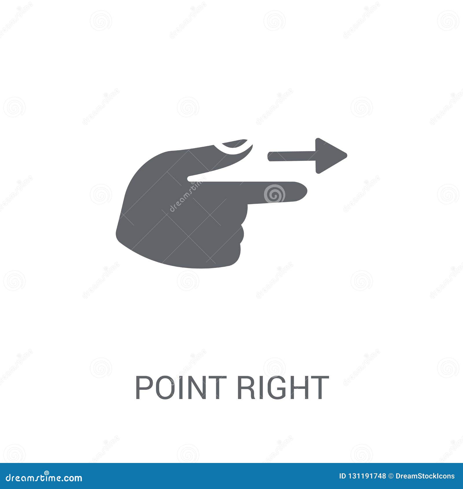 Point Right Icon. Trendy Point Right Logo Concept on White Background ...