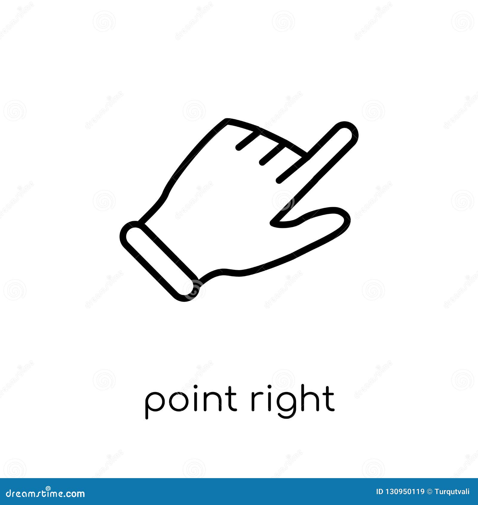 Point Right Icon. Trendy Modern Flat Linear Vector Point Right I Stock ...