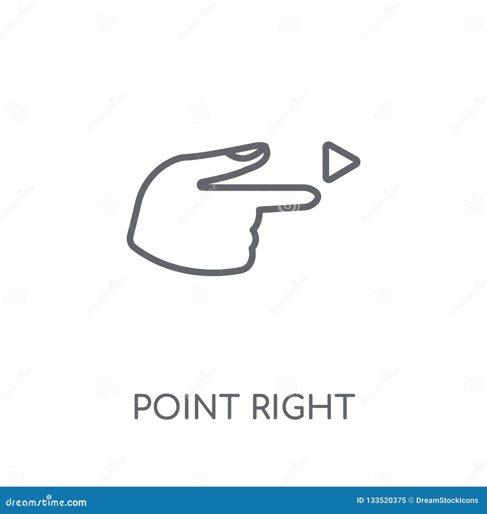 Point Right Linear Icon. Modern Outline Point Right Logo Concept Stock ...