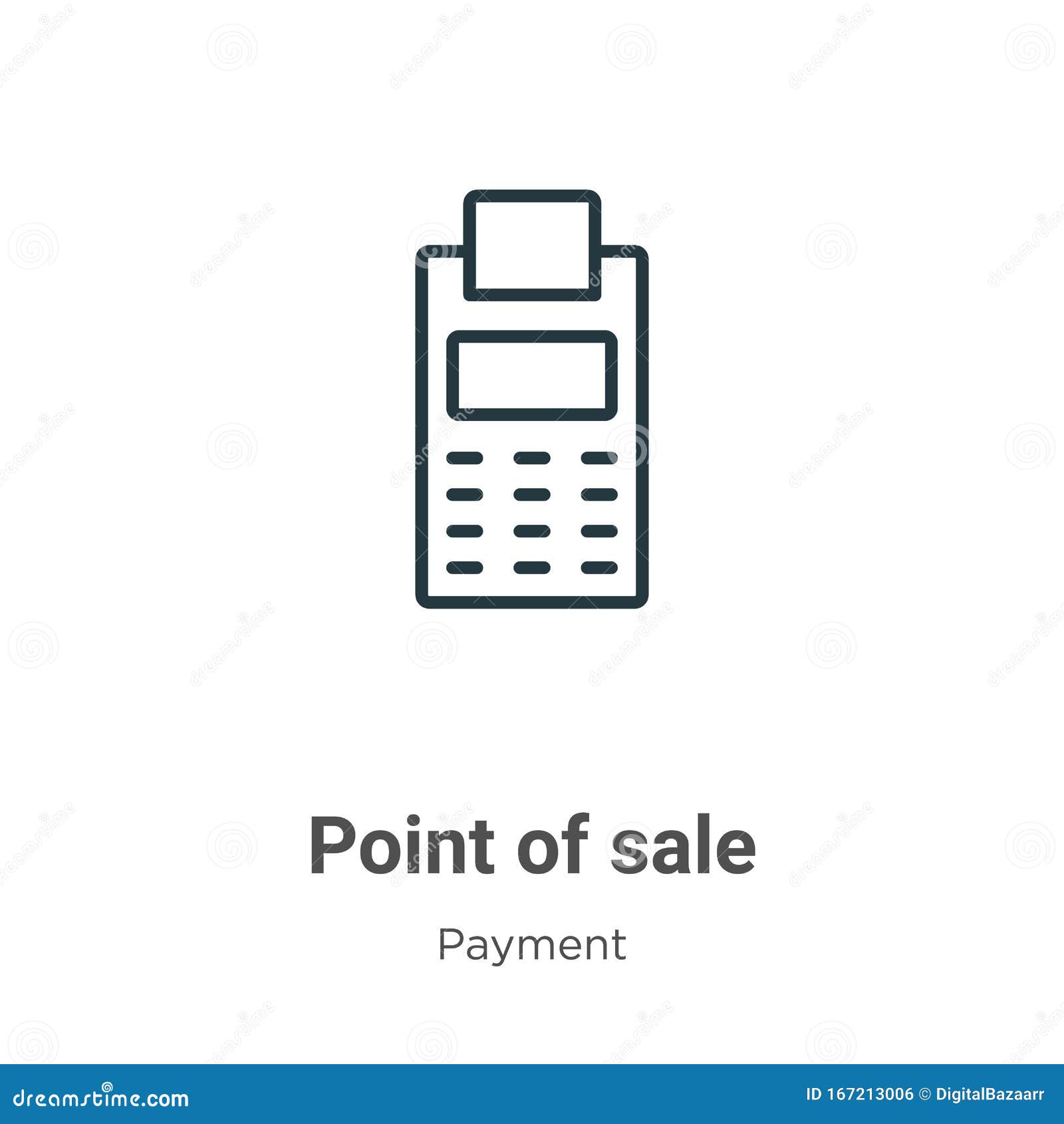 Point of Sale Outline Vector Icon. Thin Line Black Point of Sale Icon ...