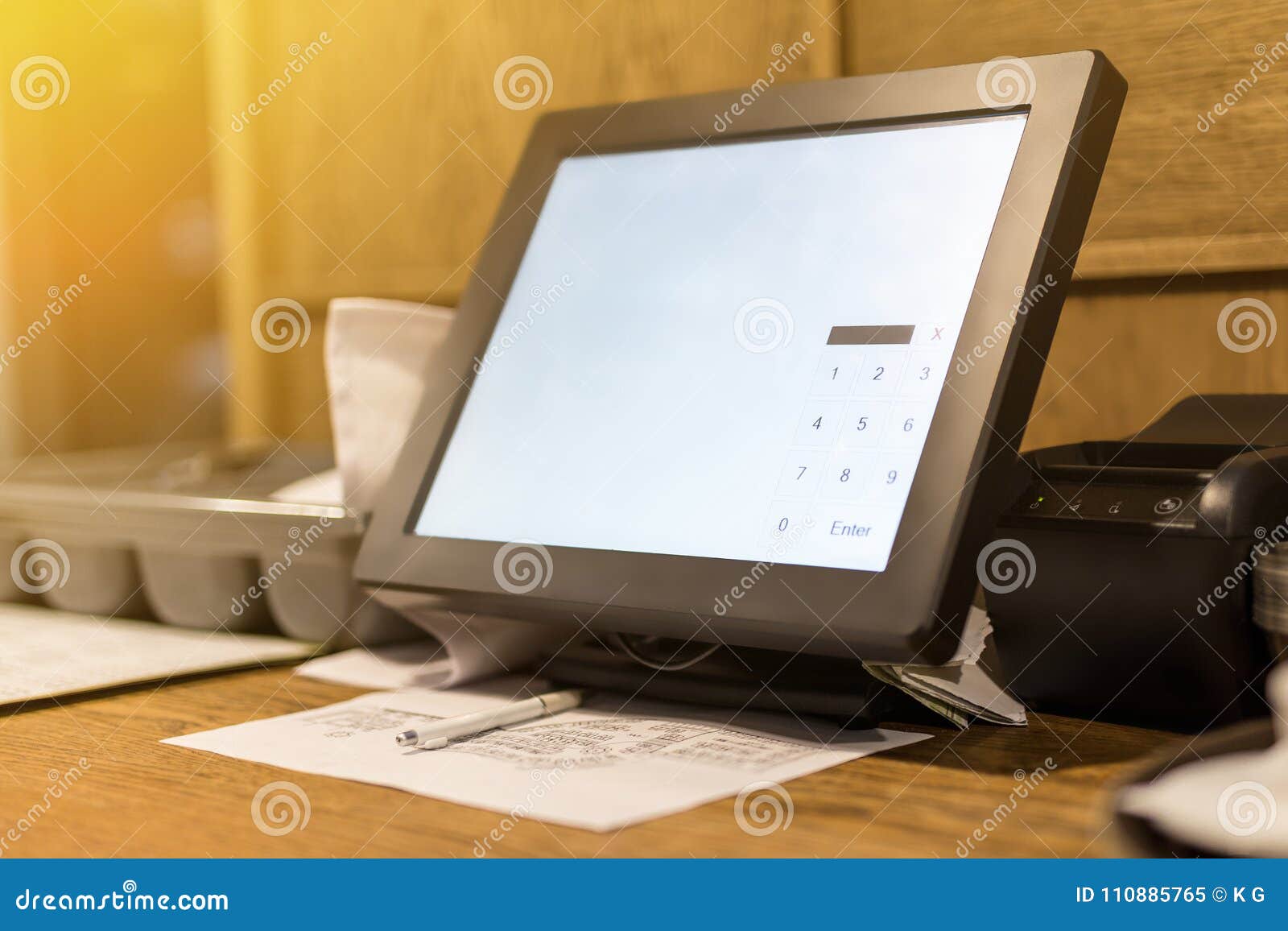 Point of Sale POS Touchscreen Terminal. Tablet Computer for Waiter To ...