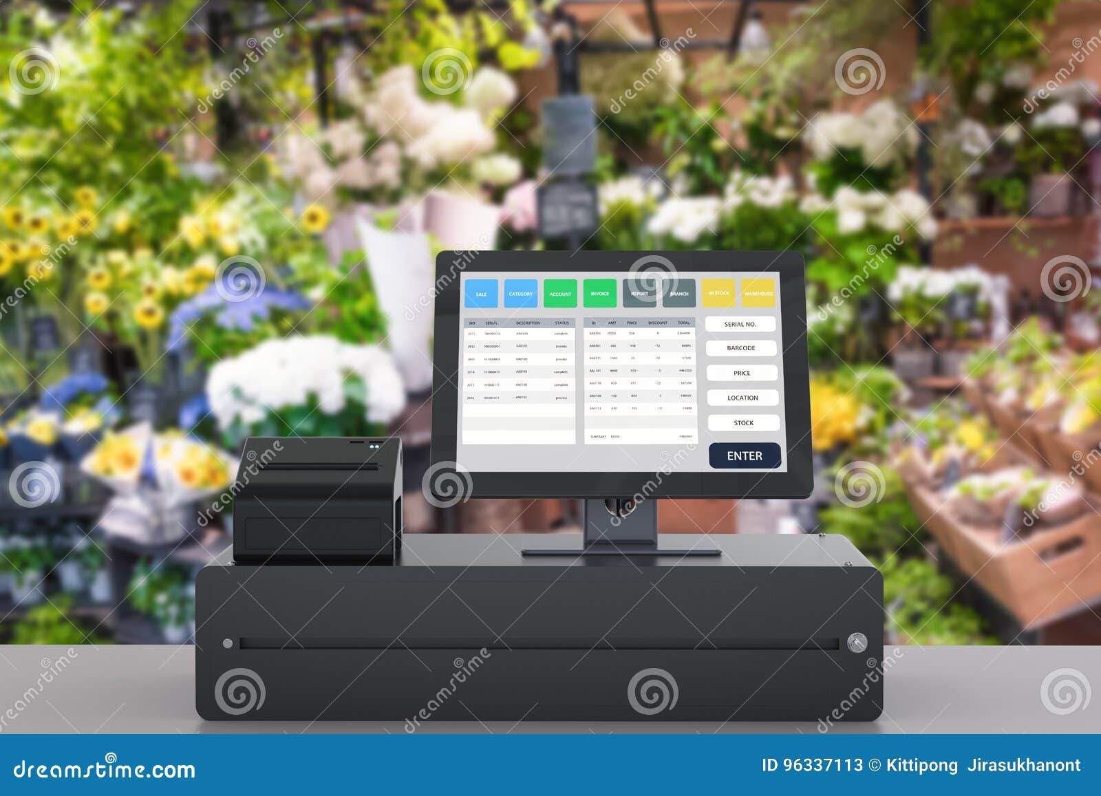 Point of Sale System for Store Management Stock Illustration ...